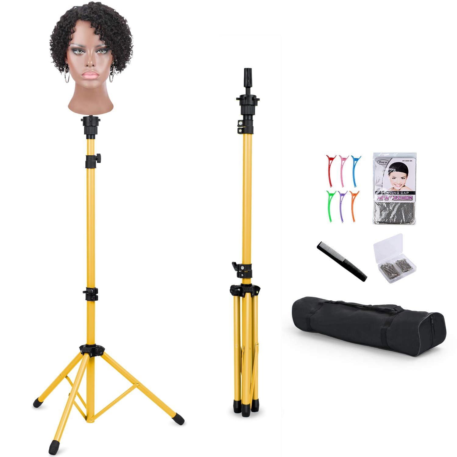 TRAHOO-Reinforced Wig Head Stand, Adjustable Wig Stand tripod for ...