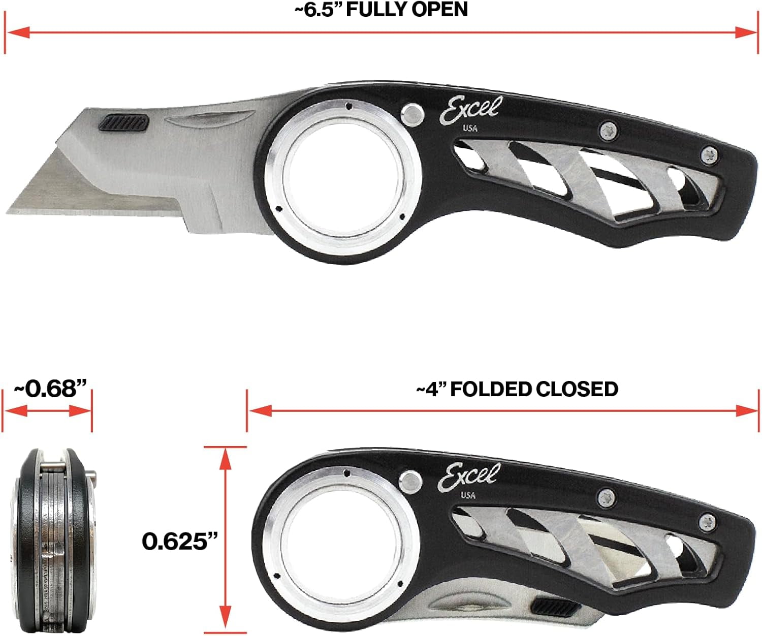 TRAHOO-Revo Folding Pocket Utility Knife - Aluminum Body Heavy Duty Box ...