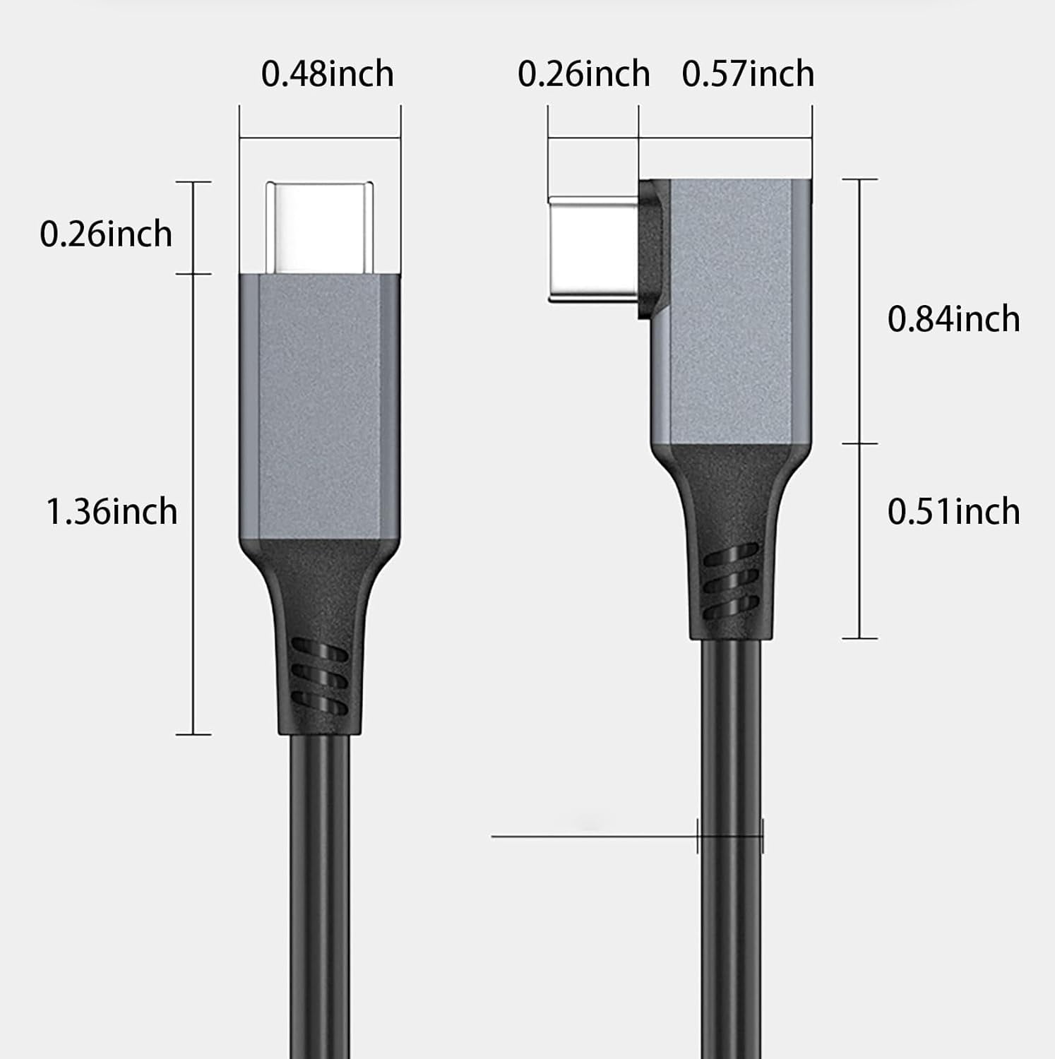TRAHOO-Right Angle USB C to USB C Link VR Cable 20FT, USB C 3.1 Cable ...