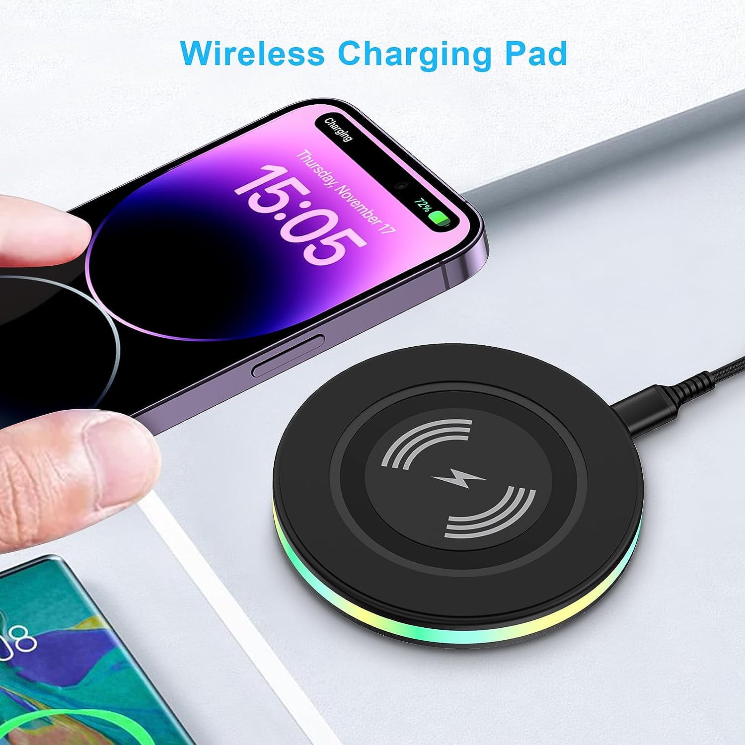 TRAHOO-Samsung Wireless Charger Fast Charging Pad Android Phone Charger ...