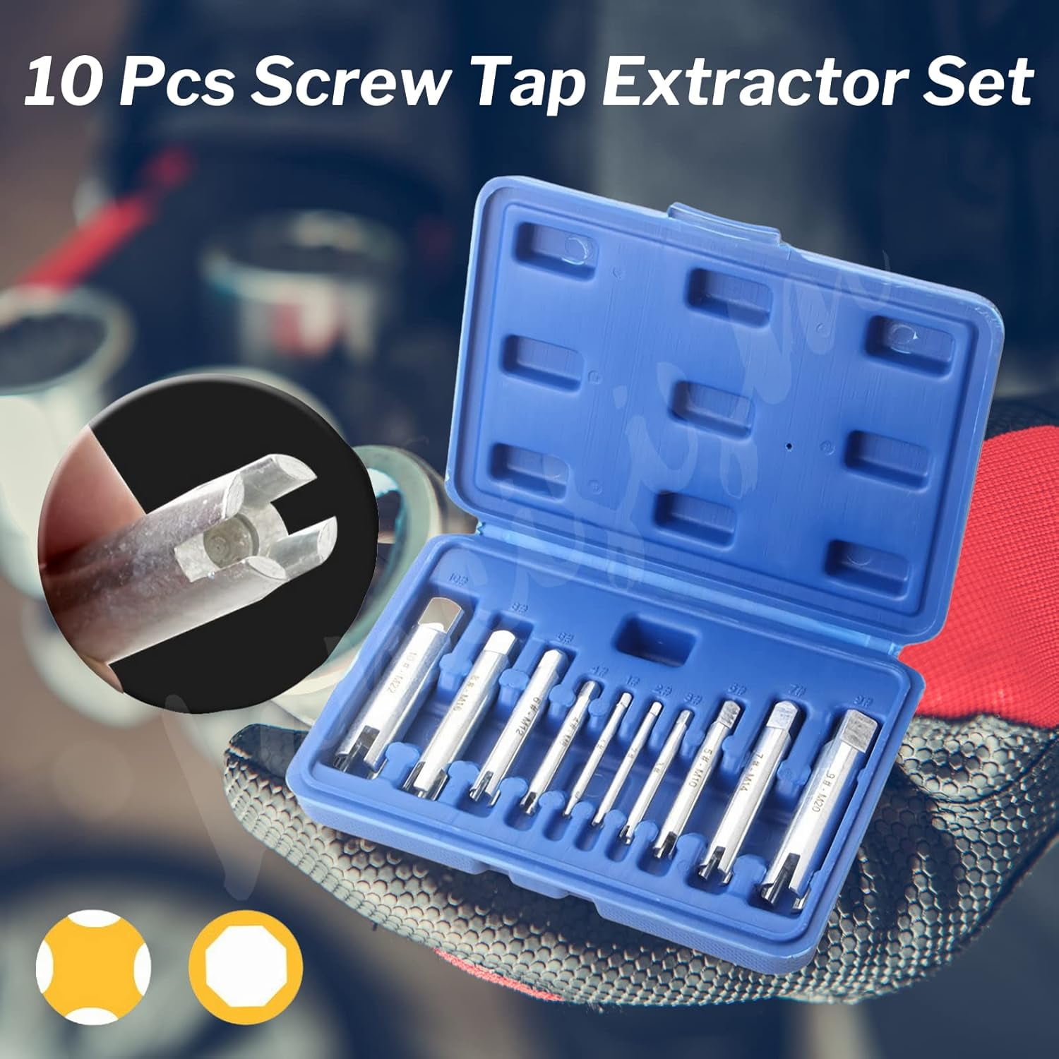 TRAHOO-Screw Tap Extractor Set of 10 Broken Head Taps Stripped Screw ...