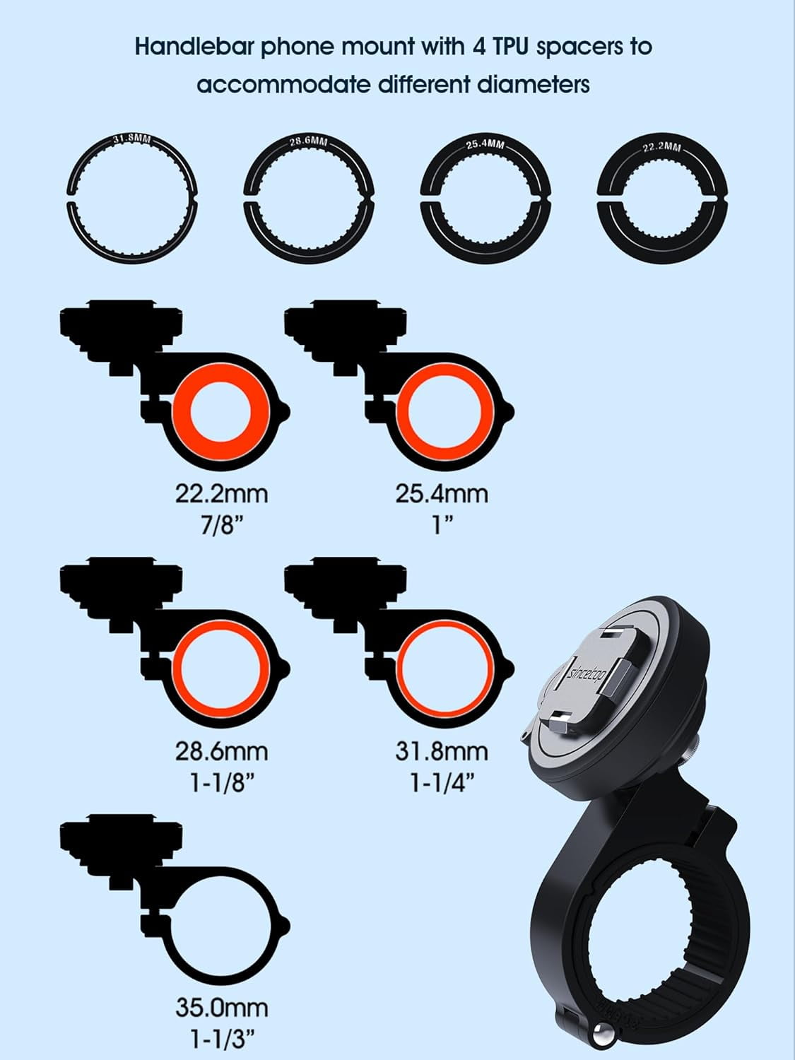 TRAHOO-Series Q [ Quad ] Bike/Motorcycle Phone Mount - Quick Lock ...