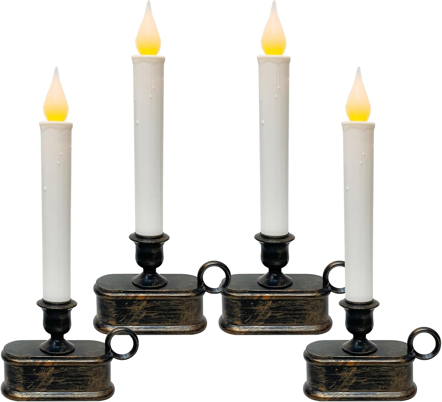 TRAHOO-Set of 4 Battery Operated LED Window Candles, Dusk to Dawn Light ...