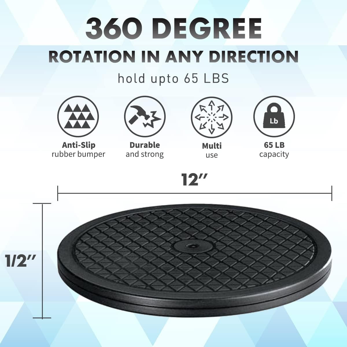TRAHOO-Shellkingdom 360°Rotation Swivel,12 Inch Platform Rotate Swivel ...