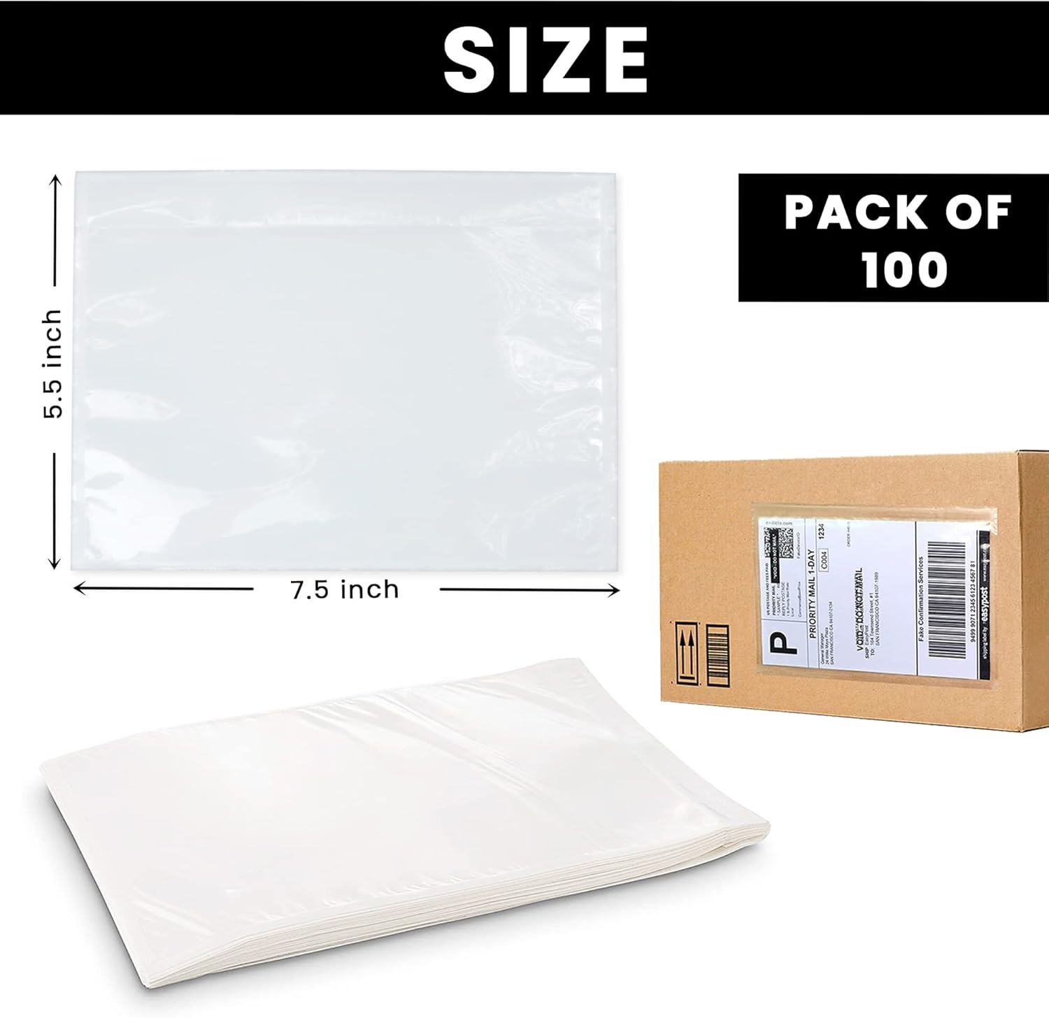 TRAHOO-Shipping Label Sleeves 100Pcs, 7.5x5.5 Inches - Packing Slip ...