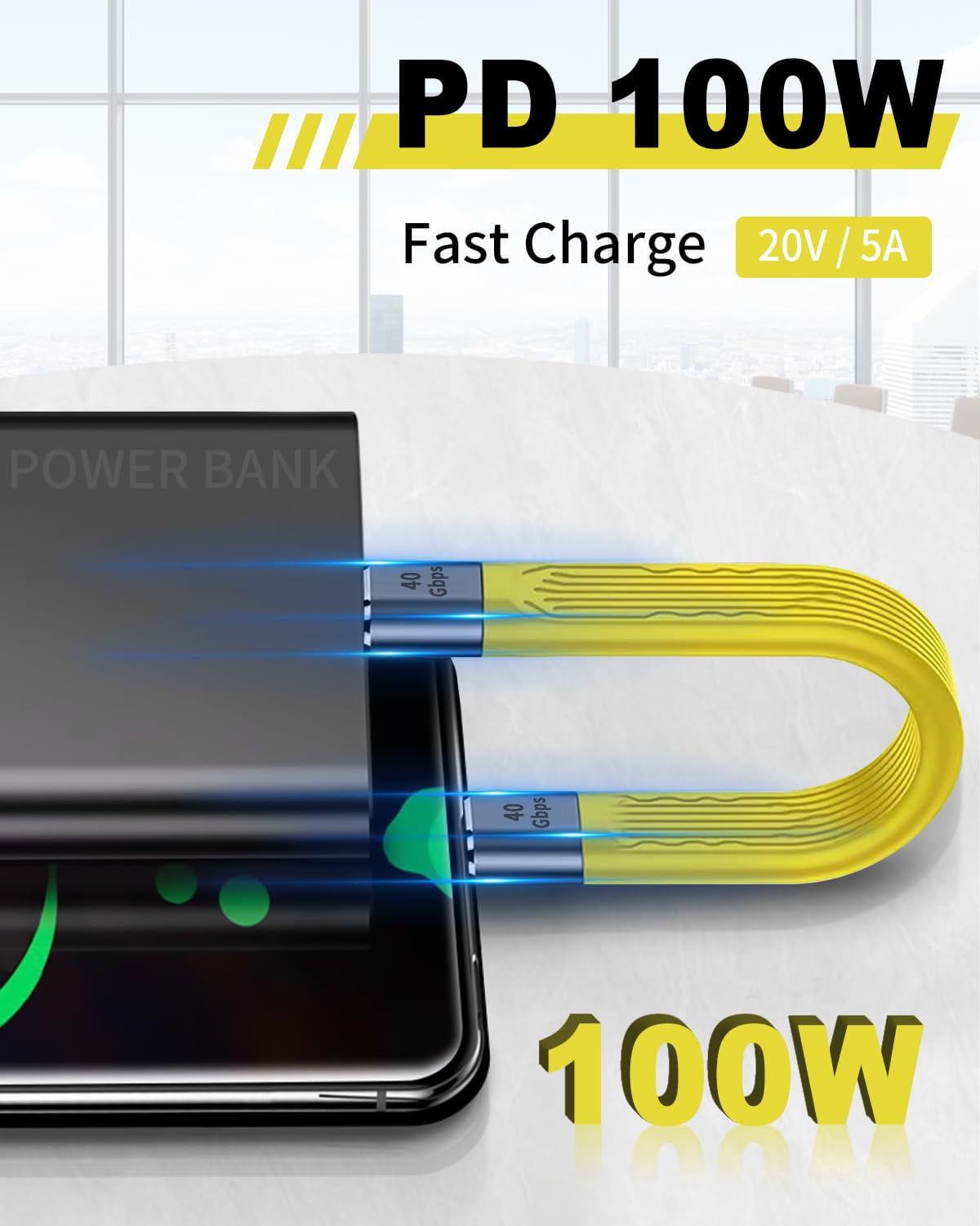 TRAHOO-Short USB C Cable 5Inch, 40Gbps Short USB C to USB C Cable, USB ...