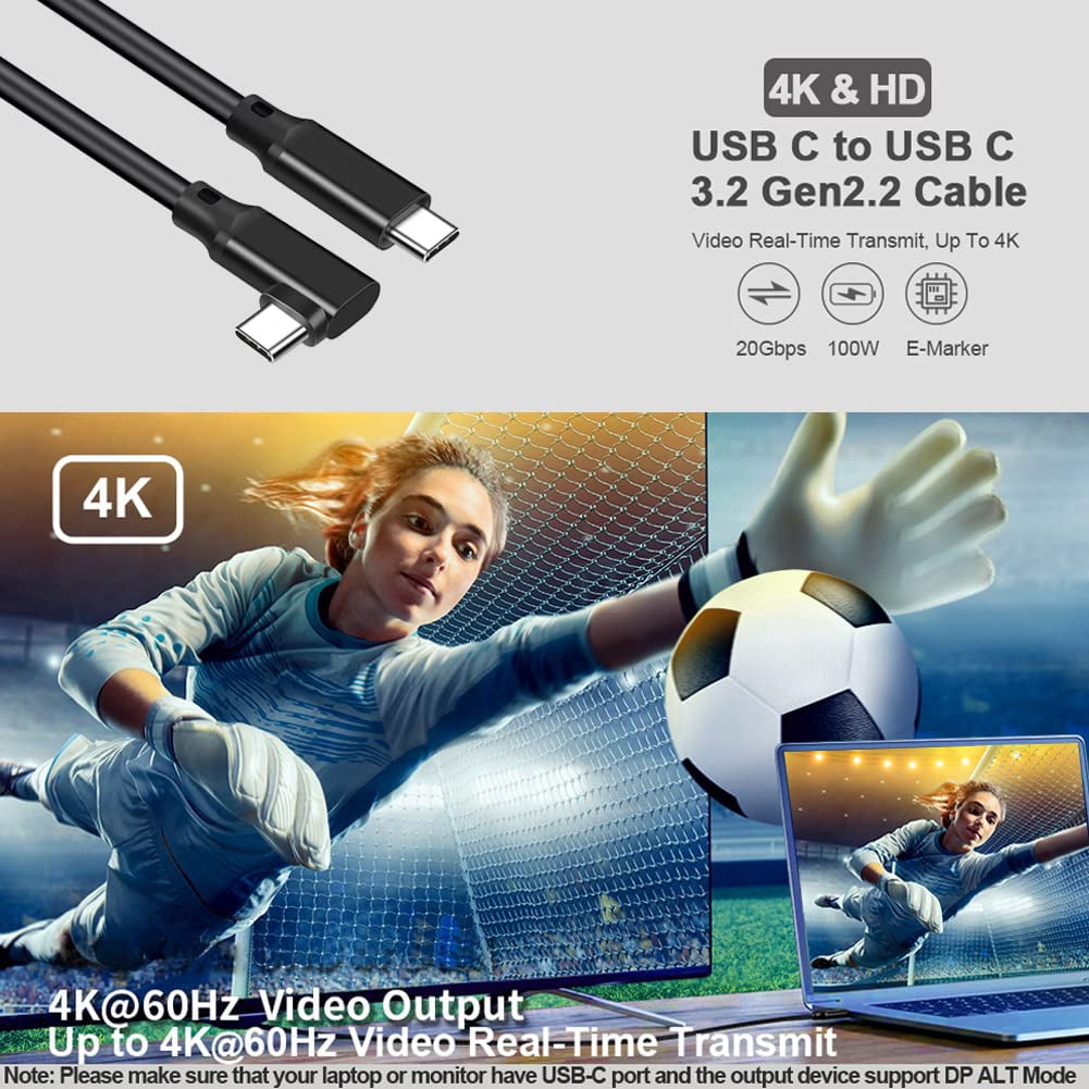 TRAHOO-Short USB C to USB C Cable 0.7FT,Type c USB 3.1 Right Angle USB ...
