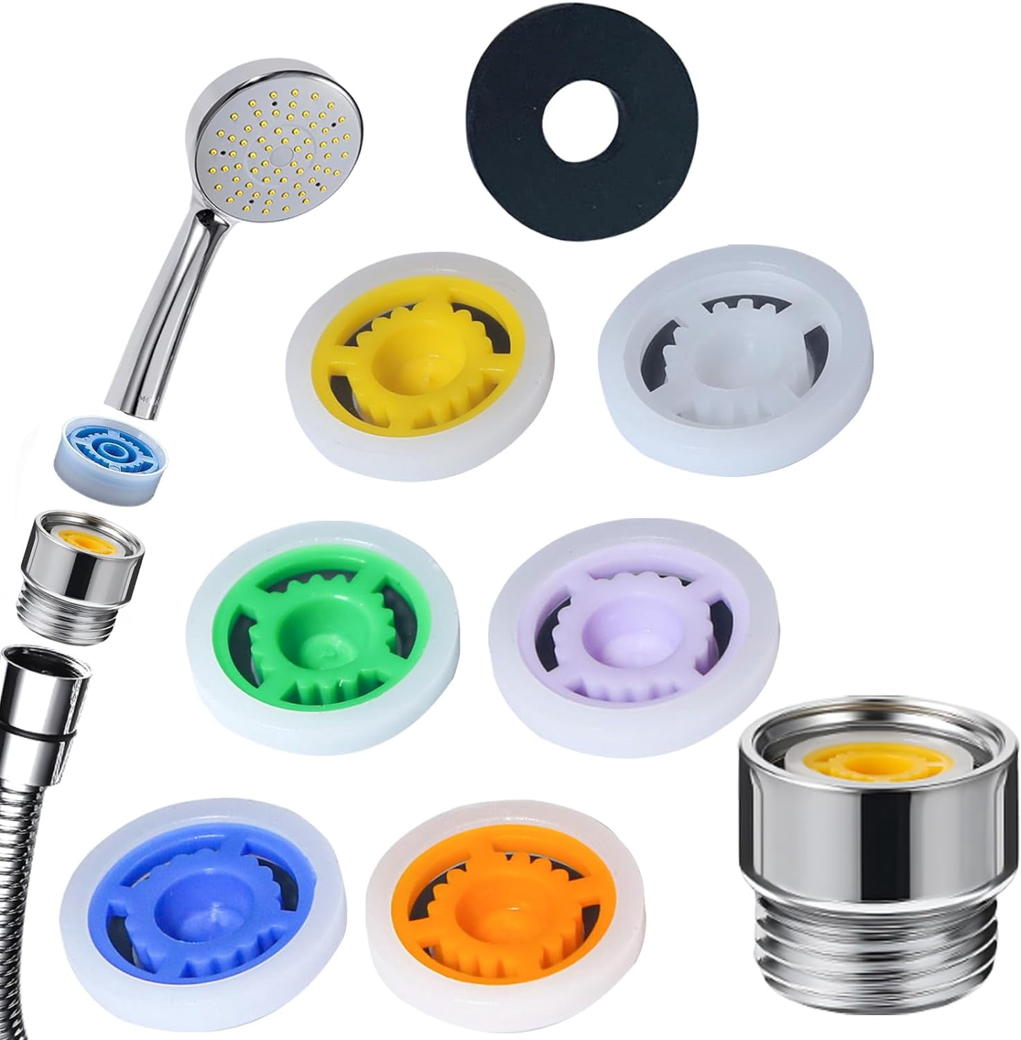 TRAHOO-Shower Head Flow Restrictor,7 Pieces Shower Head Water Saver for ...