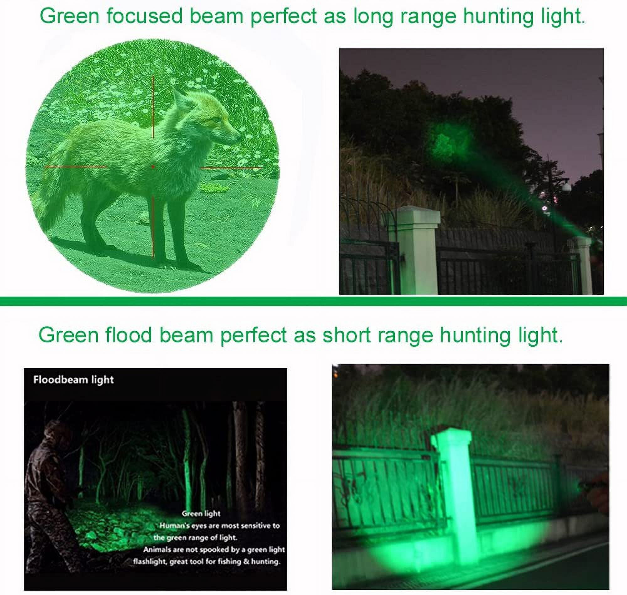 TRAHOO-Single Mode Green LED Flashlight, Hunting Light Mini Green Light ...