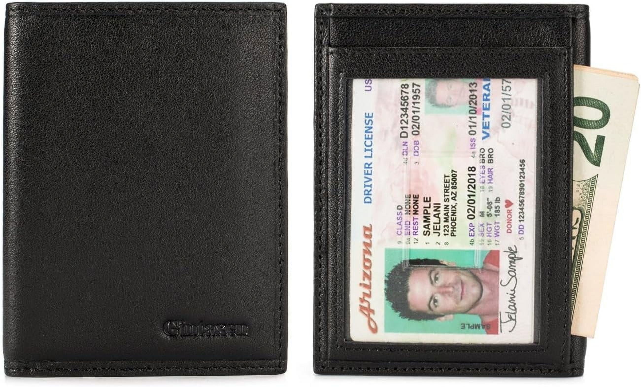 TRAHOO-Slim Bifold Front Pocket Wallet 2 ID Window Credit Card Holder ...