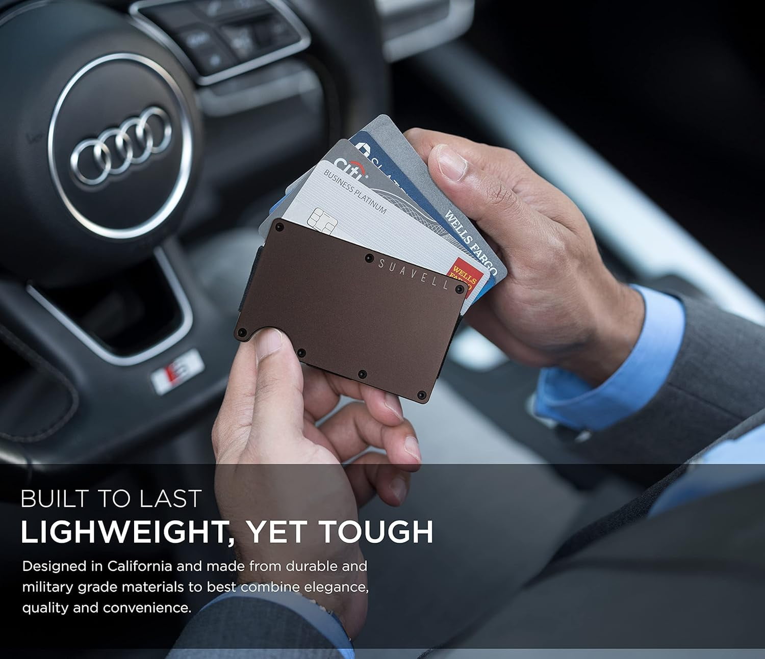 TRAHOO-Slim Metal Wallet for Men - Minimalist Tactical Wallet - RFID ...