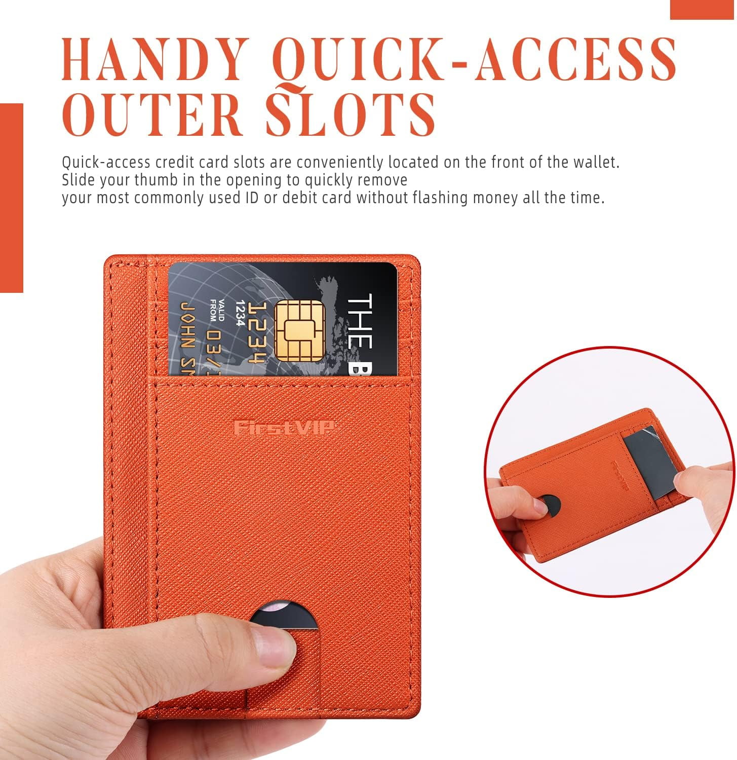 TRAHOO-Slim Minimalist Front Pocket RFID Blocking Leather Wallets for ...