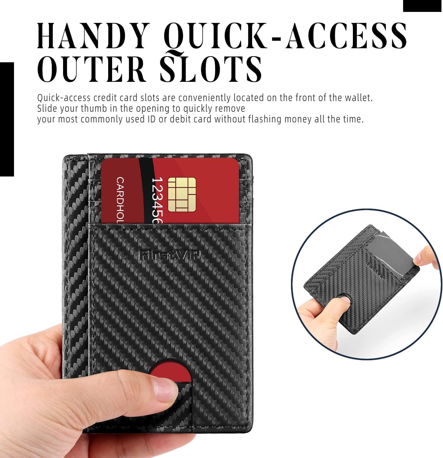 TRAHOO-Slim Minimalist Front Pocket RFID Blocking Leather Wallets for ...