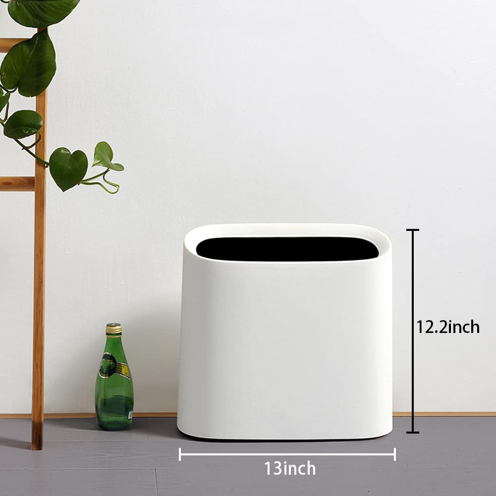 TRAHOO-Slim Trash Can Plastic Rectangular Wastebasket 2.4 Gallon ...