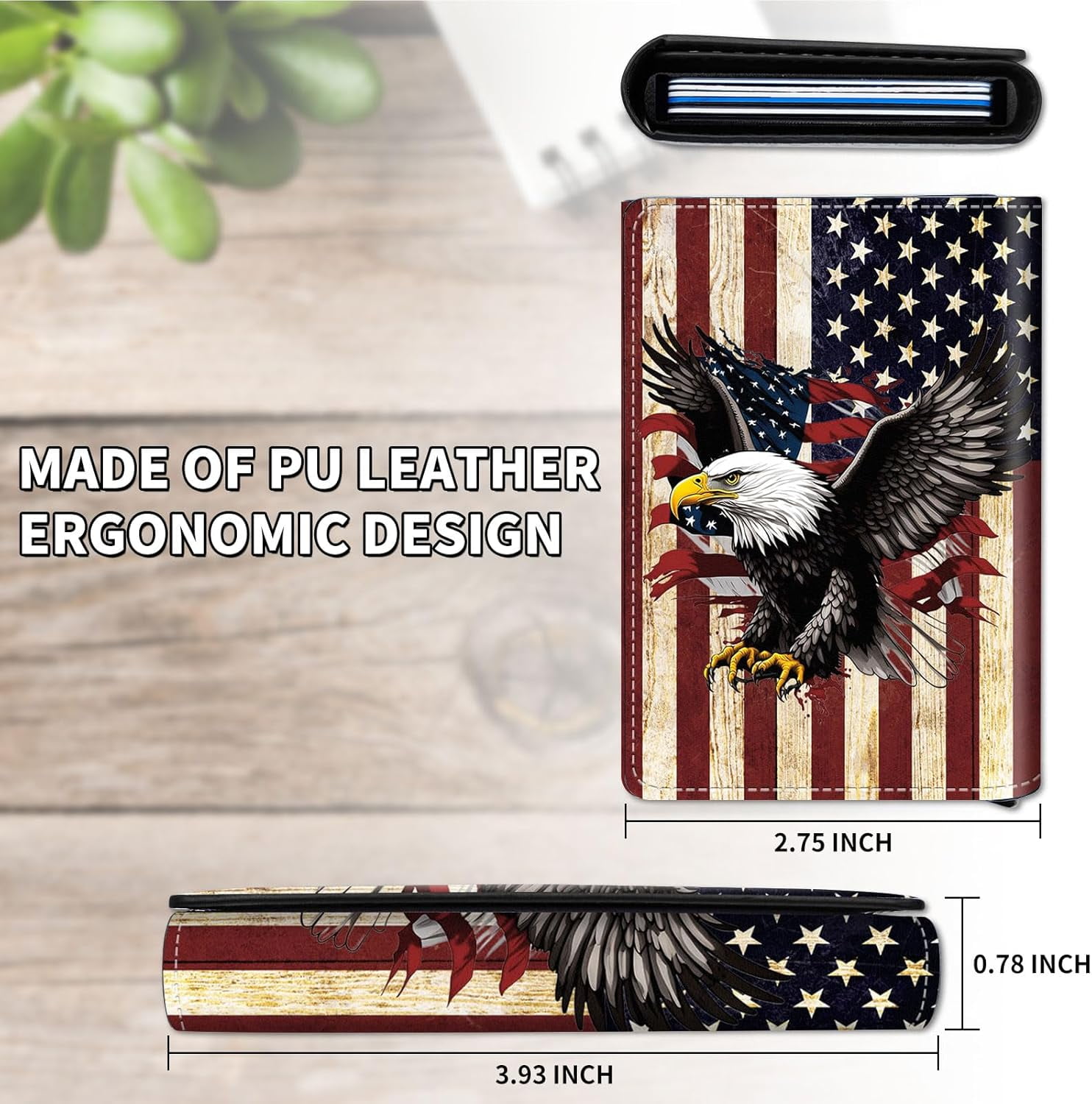 TRAHOO-Slim Wallet for Men, Pop Up Card Holder RFID Blocking Metal ...