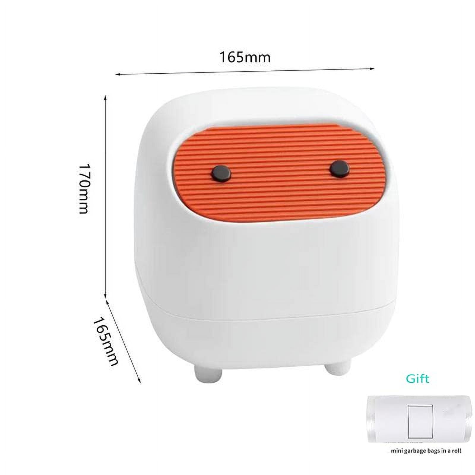 TRAHOO-Small Desktop Trash Can with Lid for Desk Trash Cans Cute Mini ...