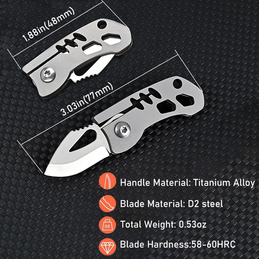 TRAHOO-Small Pocket Knife for Men, Cool Keychain Knife Box Cutter ...