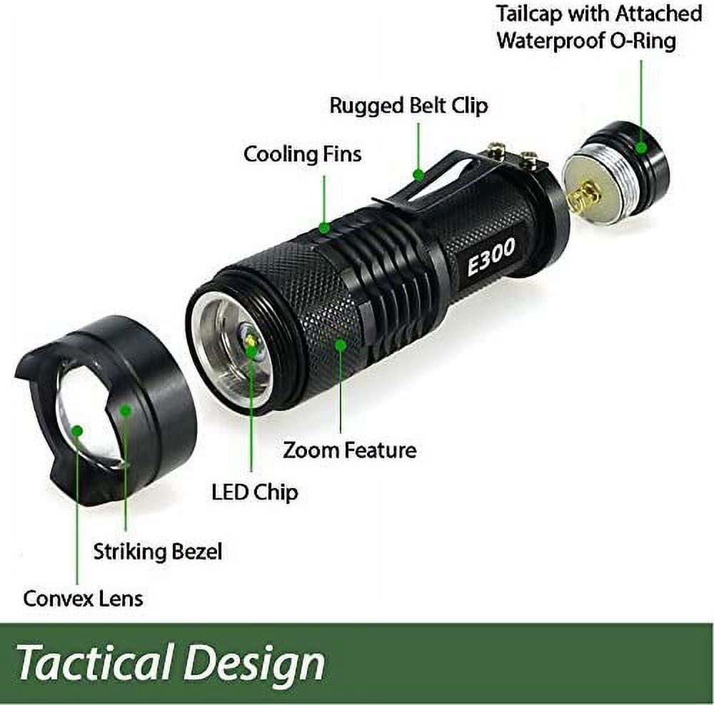 TRAHOO-Small Pocket LED Tactical Flashlights E300 - EDC Everyday Carry ...