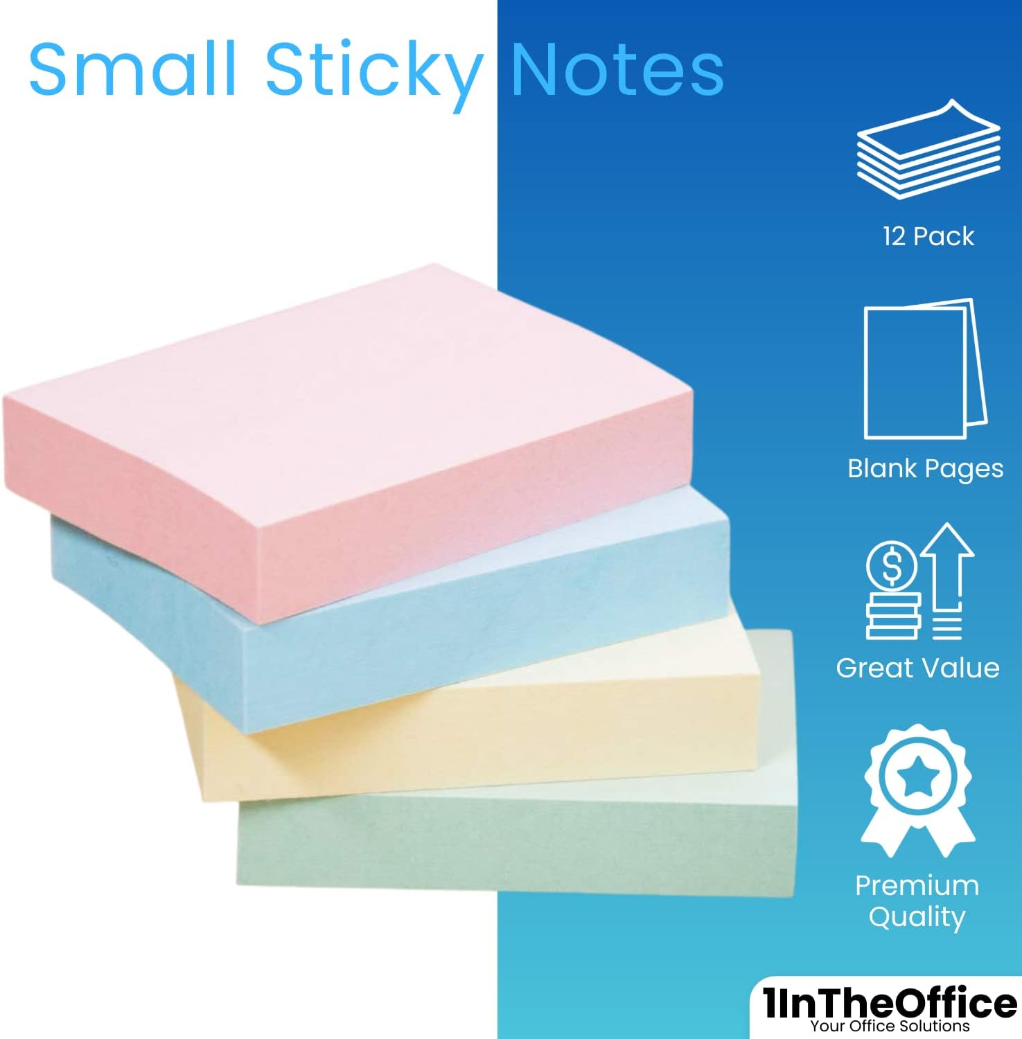 TRAHOO-Small Sticky Notes 1.5 x 2, Pastel Sticky Notes, Colored Sticky ...