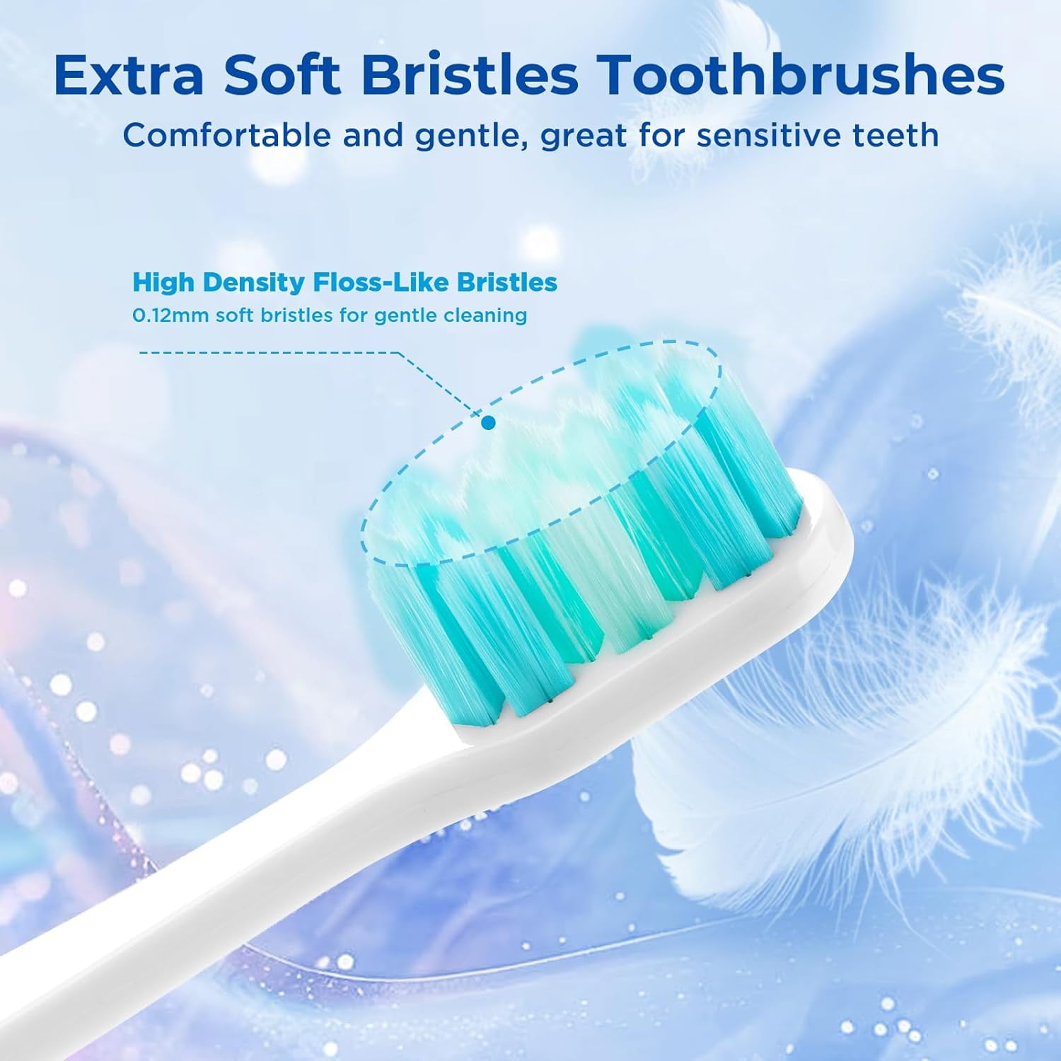 TRAHOO-Soft Bristle Toothbrush, Micro Nano Flossing Toothbrushes with ...