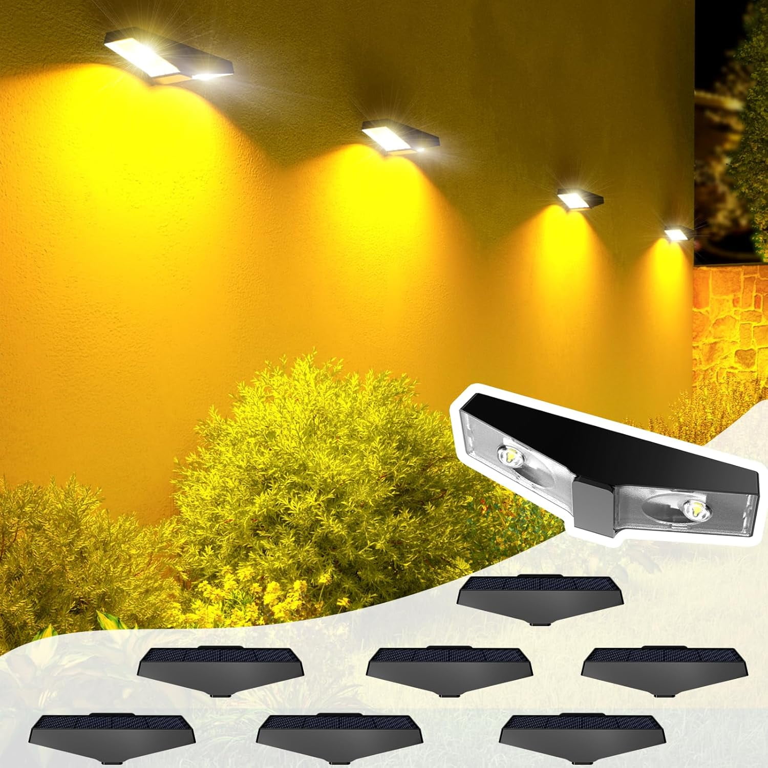 TRAHOO-Solar Deck Lights Outdoor Waterproof, Solar Lights for Deck ...