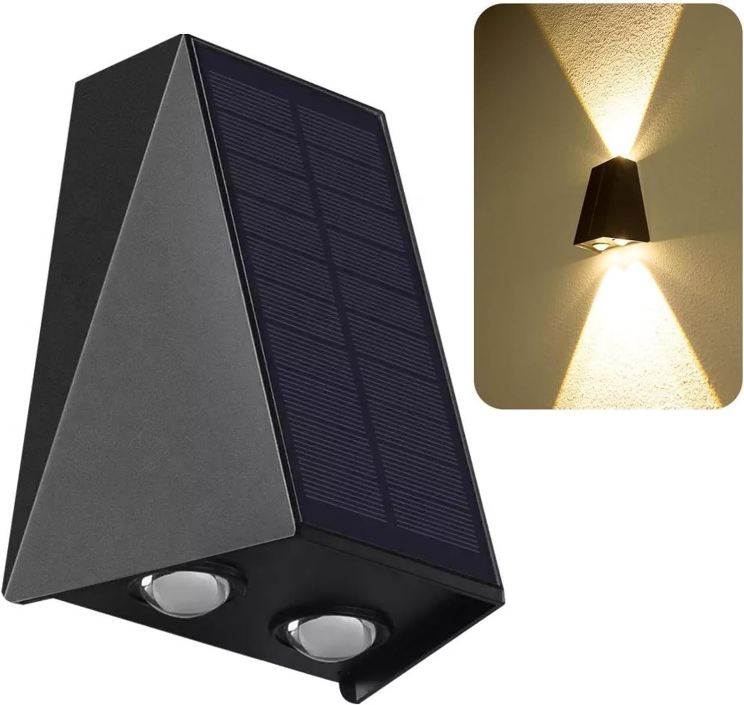 TRAHOO-Solar Lights Decorative Up Down Wall Sconce Light Flood Lights ...