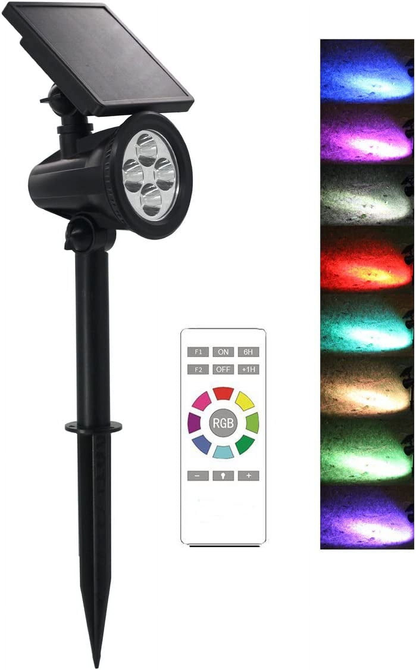 TRAHOO-Solar Spot Lights Outdoor Color Change Remote Control Landscape ...