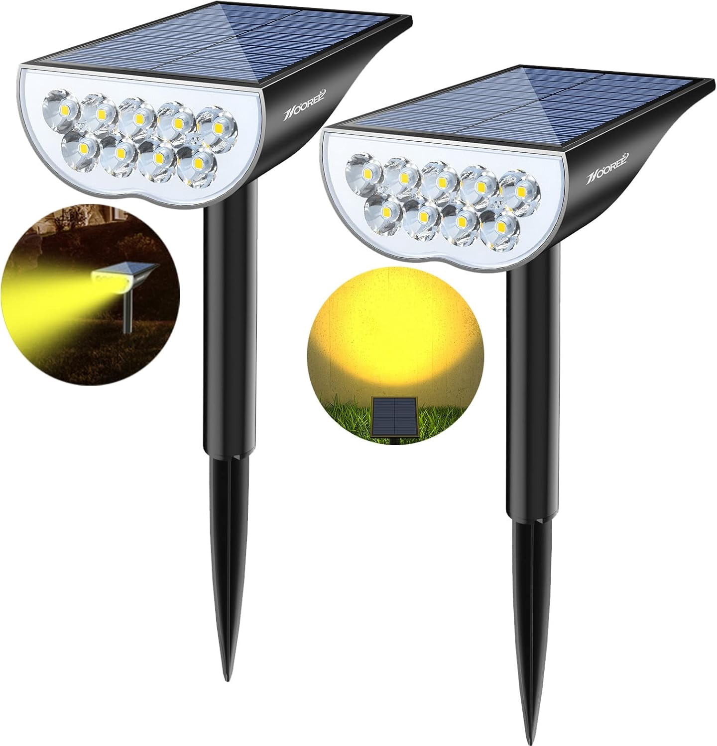 TRAHOO-Solar Spotlight Outdoor Waterproof Bright Garden Lights ...
