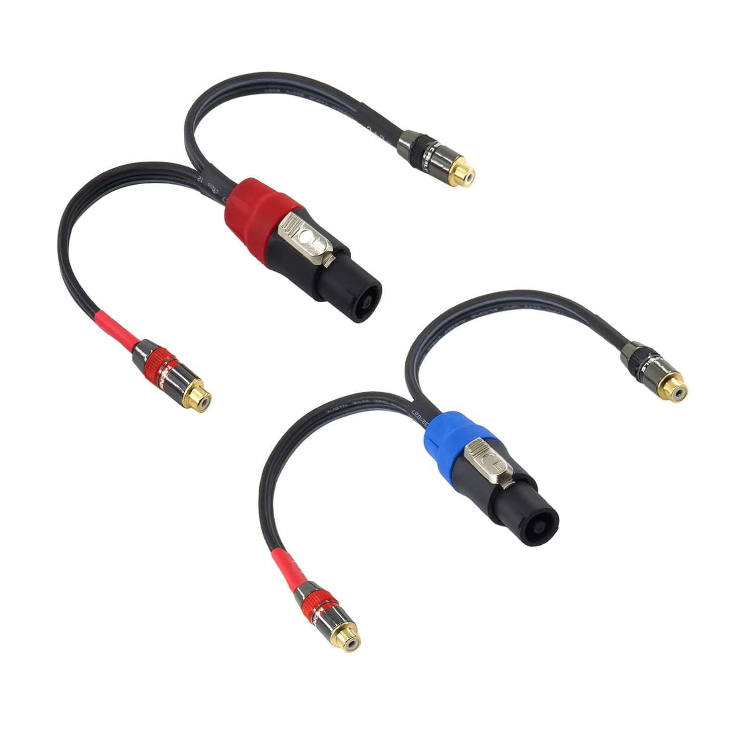 TRAHOO-Speak-on 4-Pole to Dual RCA Break Out Splitter Cable Speakon ...