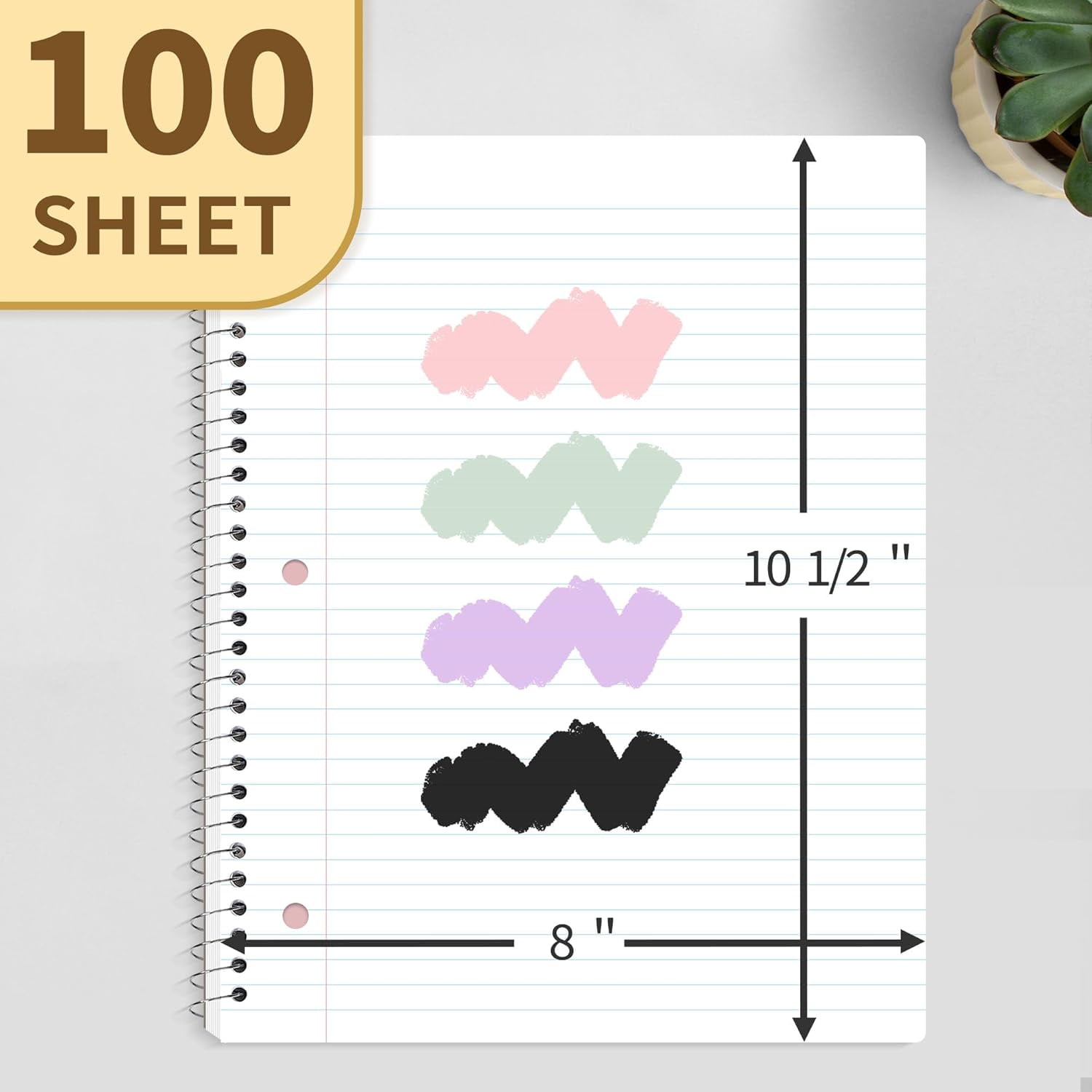 TRAHOO-Spiral Notebook, 1-Subject, College Ruled Paper, 8" x 10-1/2 ...