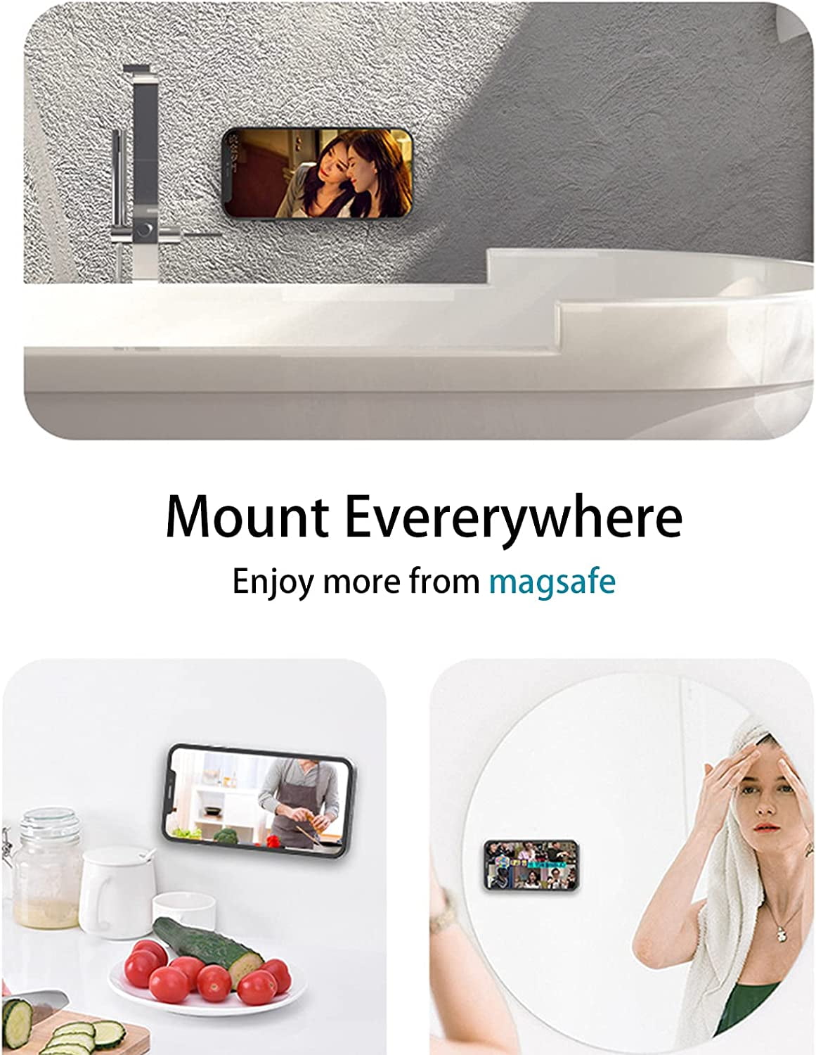 TRAHOO-Sticky Magnetic Wall Mount Compatible with MagSafe Mount ...