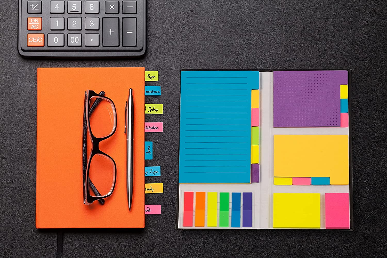 TRAHOO-Sticky Notes Variety Set in a Padded Memo Book, 410 Pieces ...