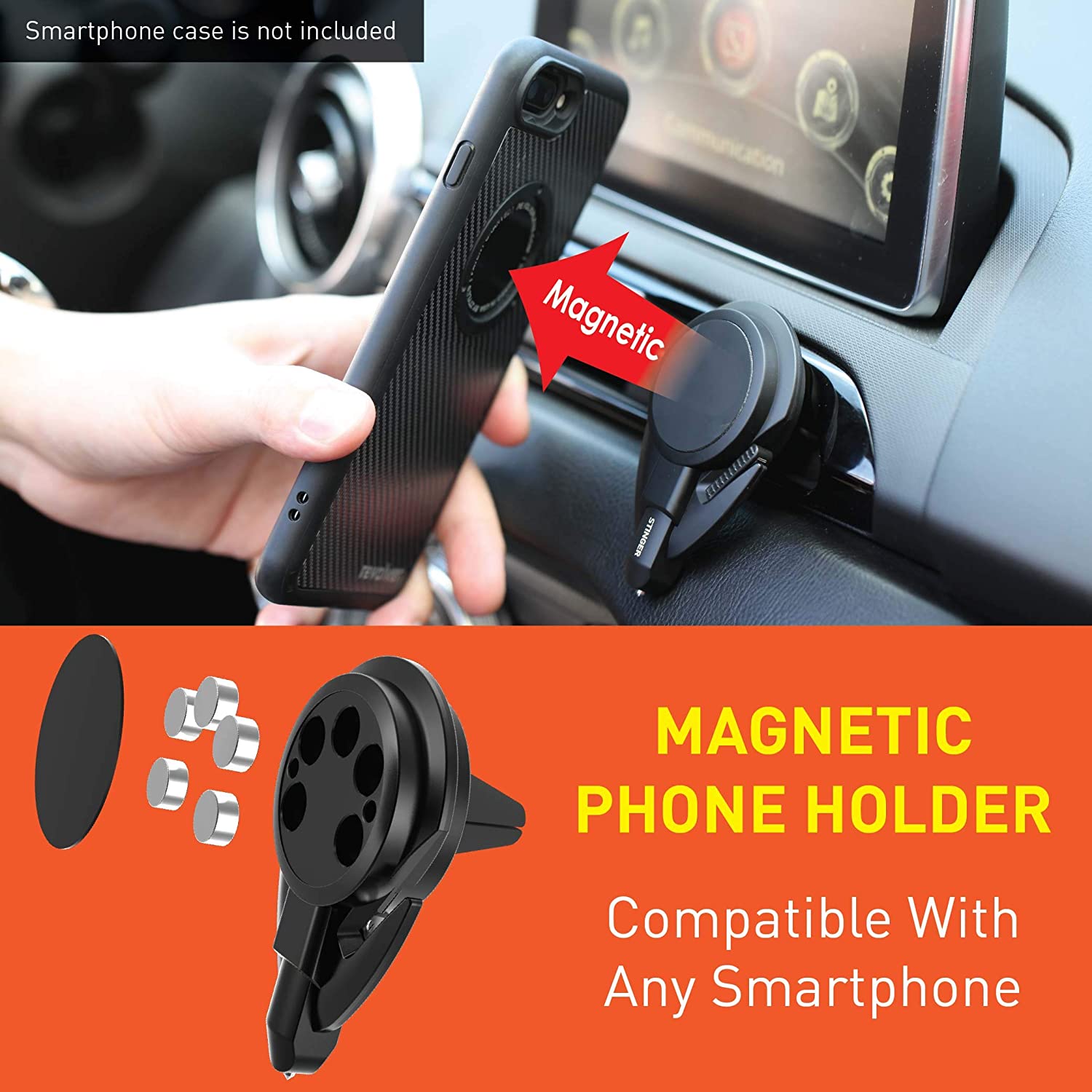 TRAHOO-Stinger Car Phone Holder with Emergency Escape Tool: Universal ...