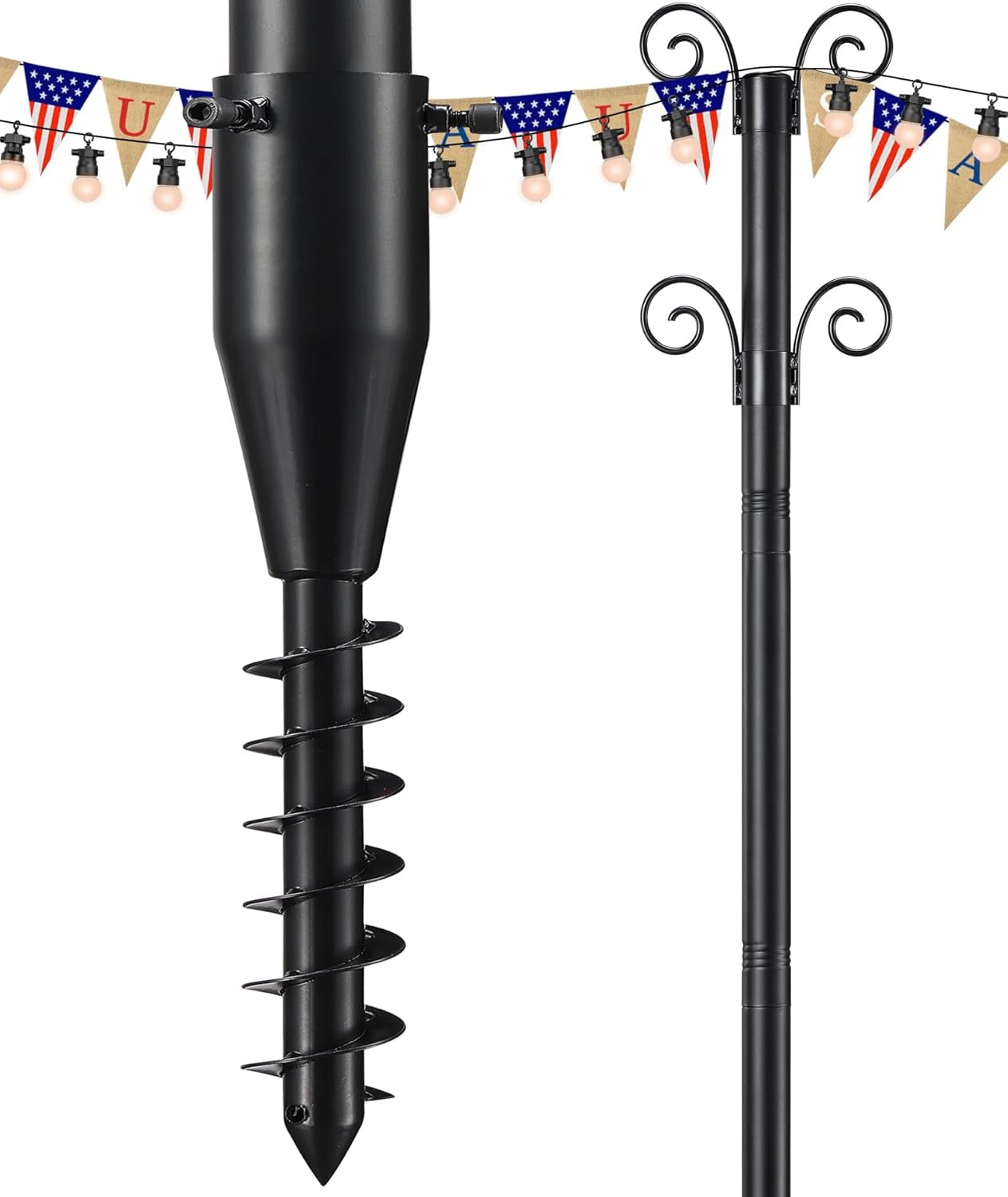 TRAHOO-String Light Poles - 10FT Outdoor Light Poles for String Lights ...