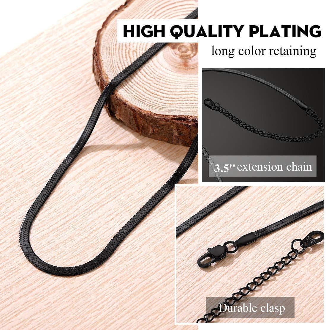 TRAHOO-Stunning Choker Herringbone Chains for Women Stainless Steel 18K ...