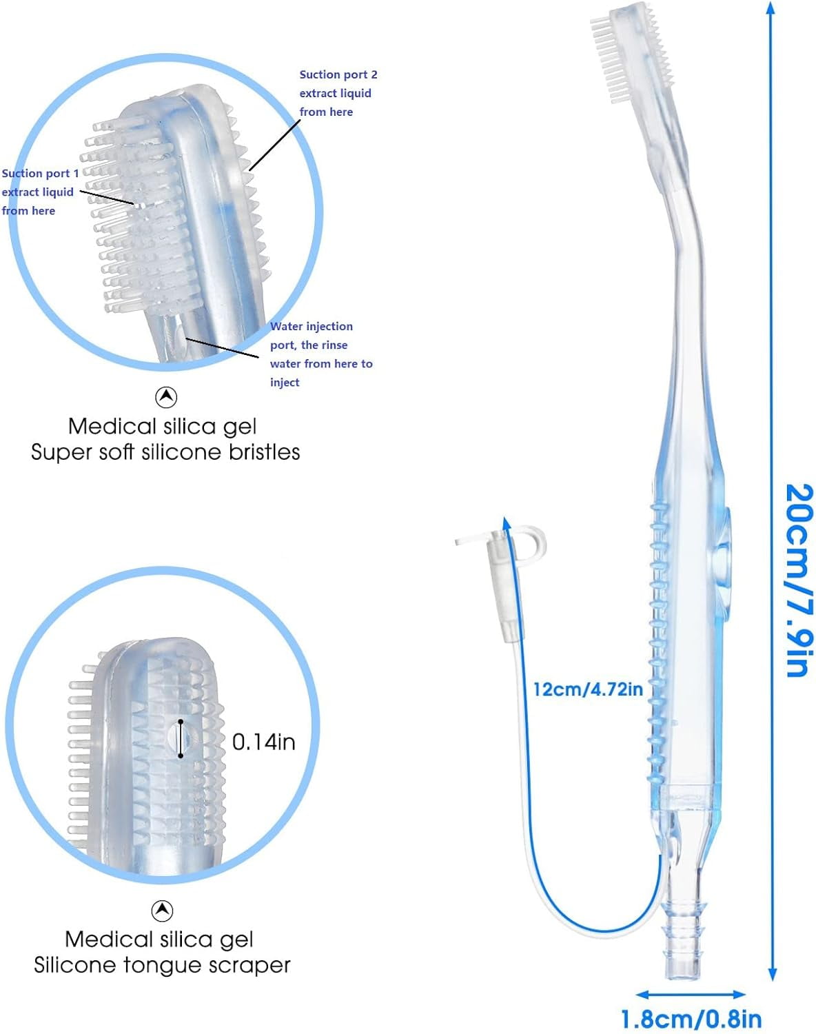 TRAHOO-Suction Toothbrush Mouth Swabs Sponges for Elderly Oral Cleaning ...