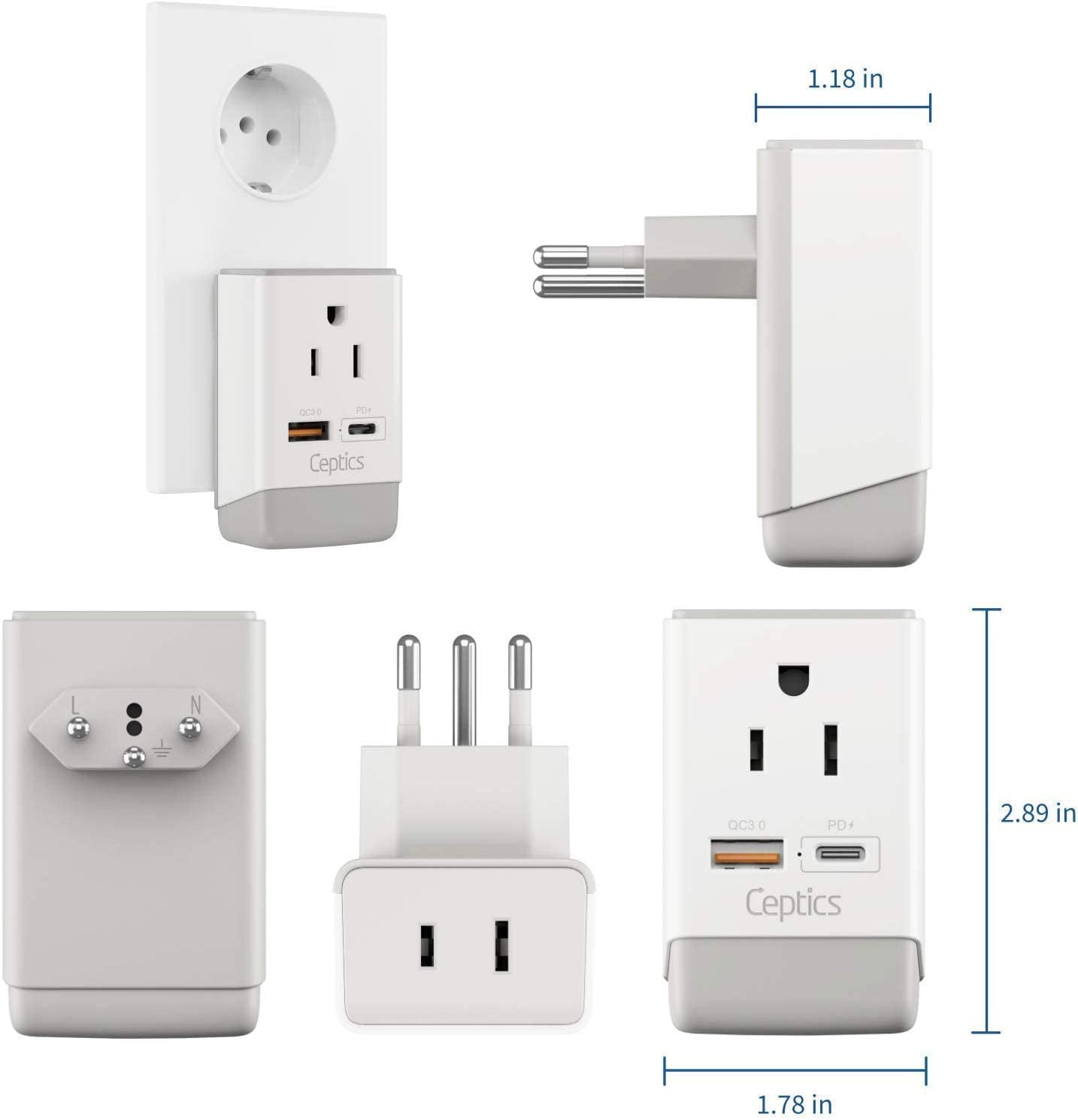 TRAHOO-Switzerland Plug Adapter, Travel with QC 3.0 & PD, Safe Dual USB ...