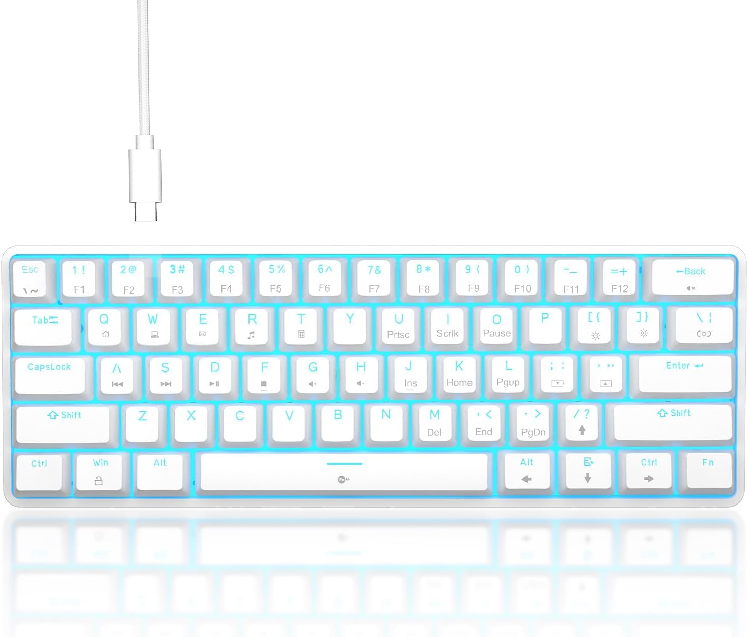TRAHOO-TMKB T61SE 60% Mechanical Gaming Keyboard, Tactile Brown Switch ...