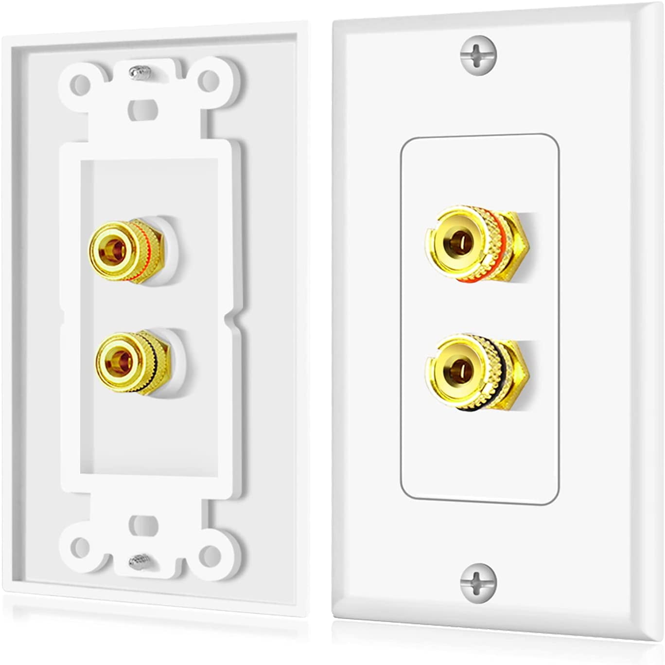 TRAHOO-TNP 2 Pack Home Theater Speaker Wall Plate Outlet - 1 Speaker ...
