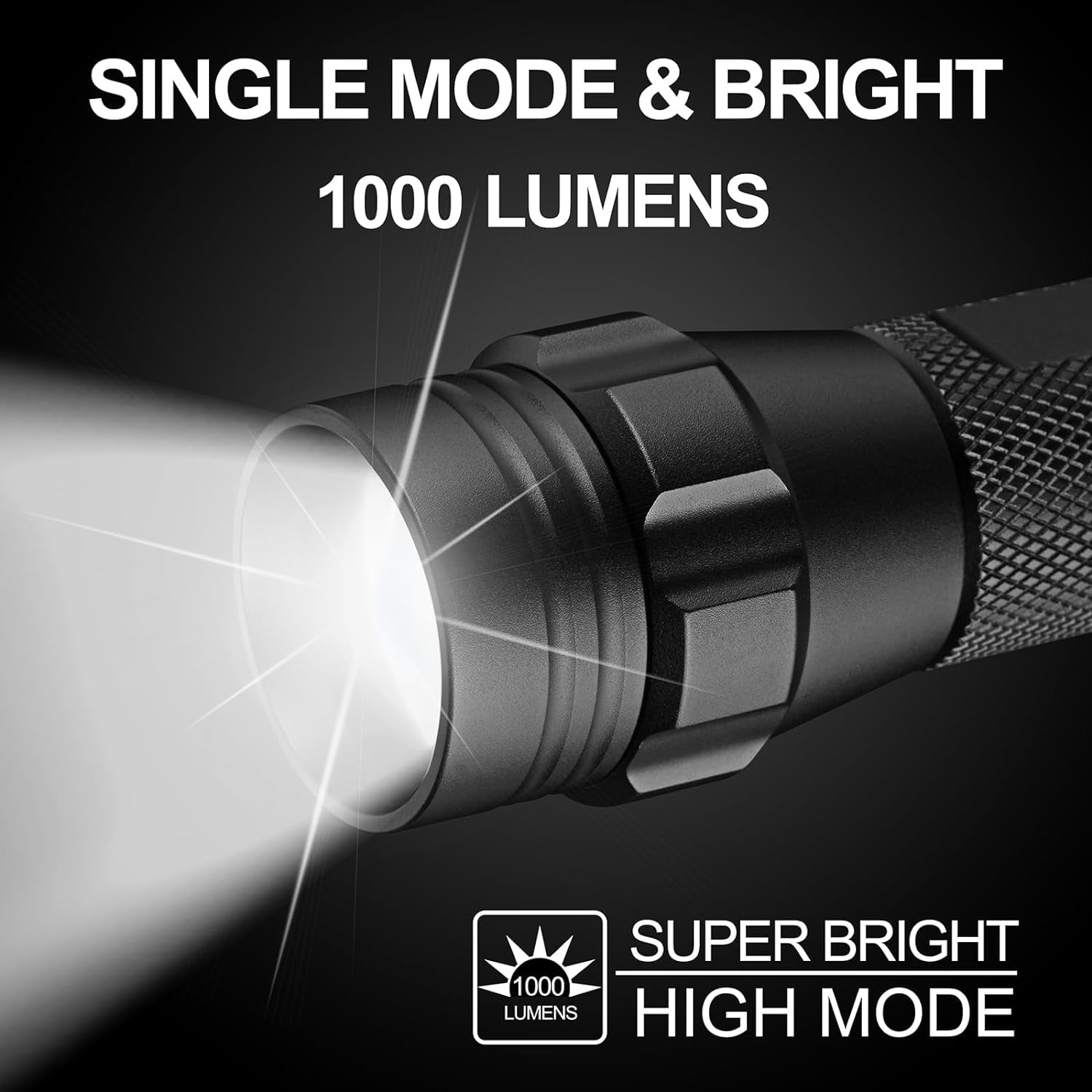 TRAHOO-Tactical Flashlight with Holster, Single Mode LED Flashlight ...