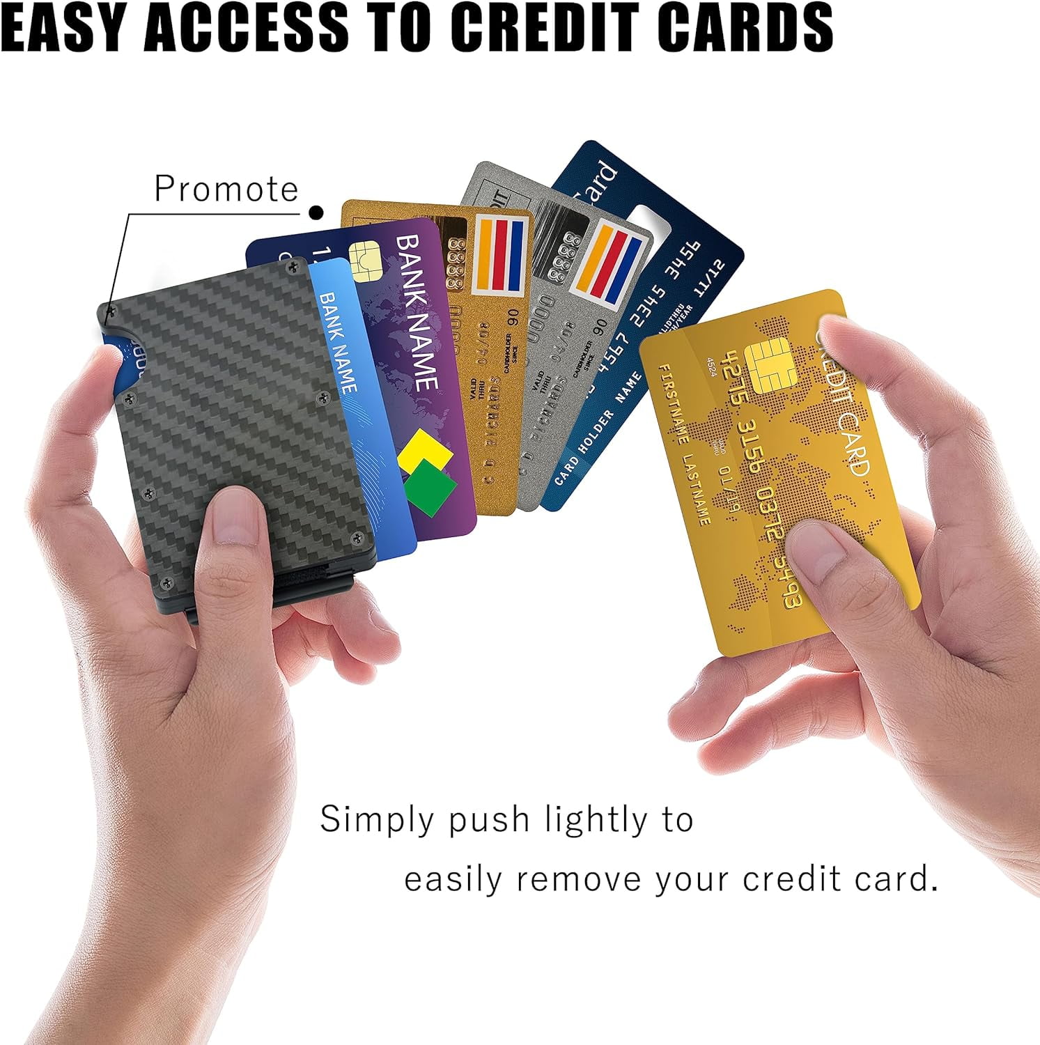 TRAHOO-Tactical Wallet, Carbon Fiber Wallet, Money Clip, RFID Blocking ...