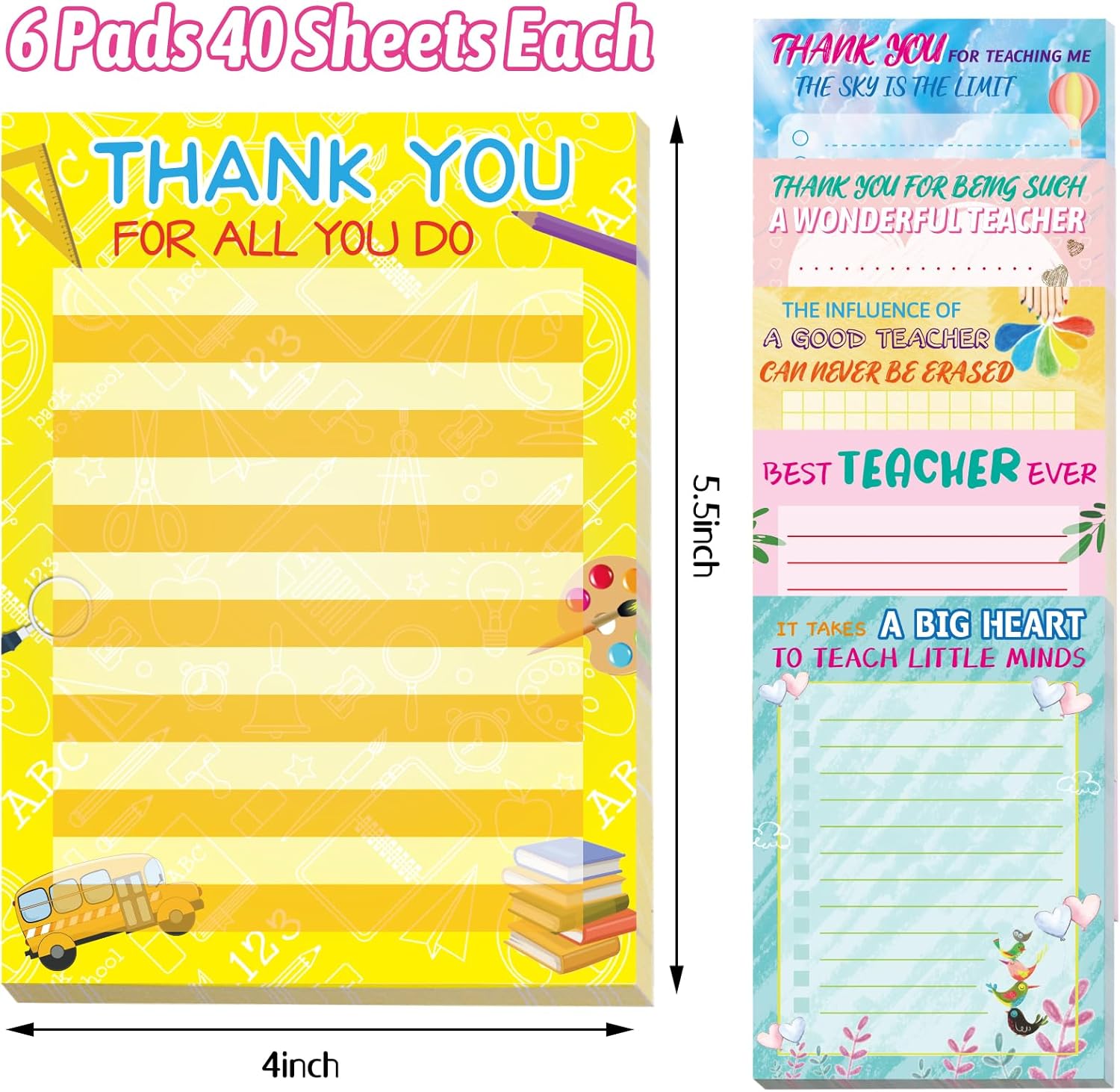 TRAHOO-Teacher Notepad Sets for Classroom Teacher Appreciation Gifts to ...