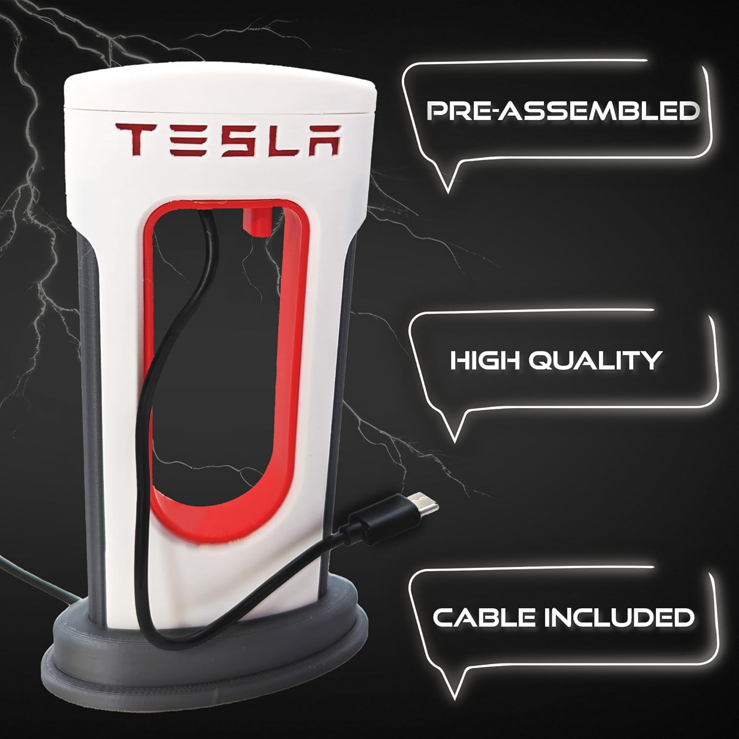 TRAHOO-Tesla Desktop Supercharger Replica Charging Station Accessories ...