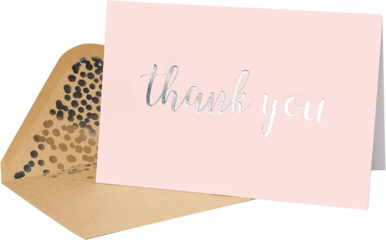 TRAHOO-Thank You Cards - Blank 50 Pack Pink Matte Finish Cards with ...