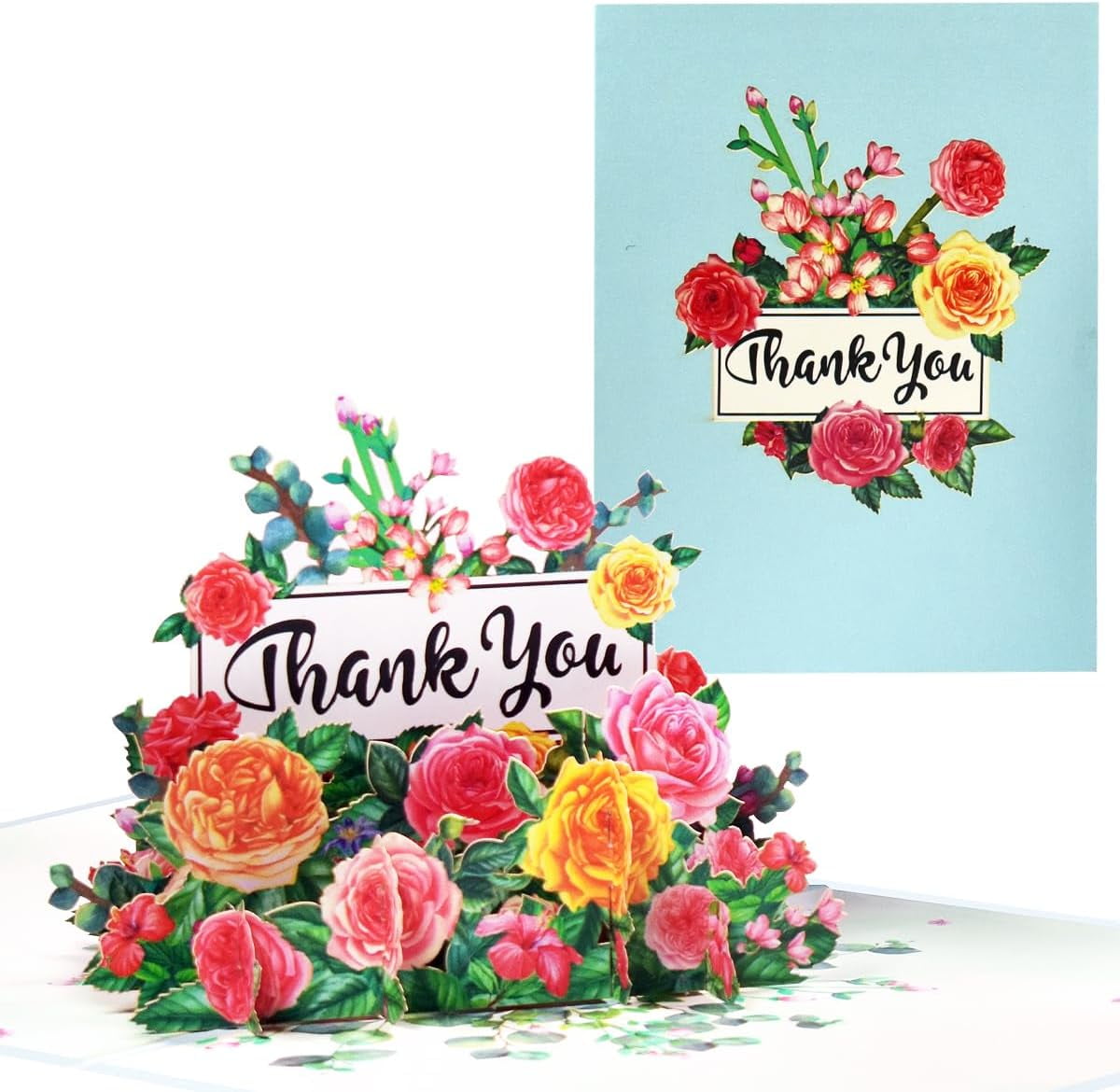 TRAHOO-Thank You Pop Up Card Mother‘s Day Flower Bouquet Card 3D Flower ...