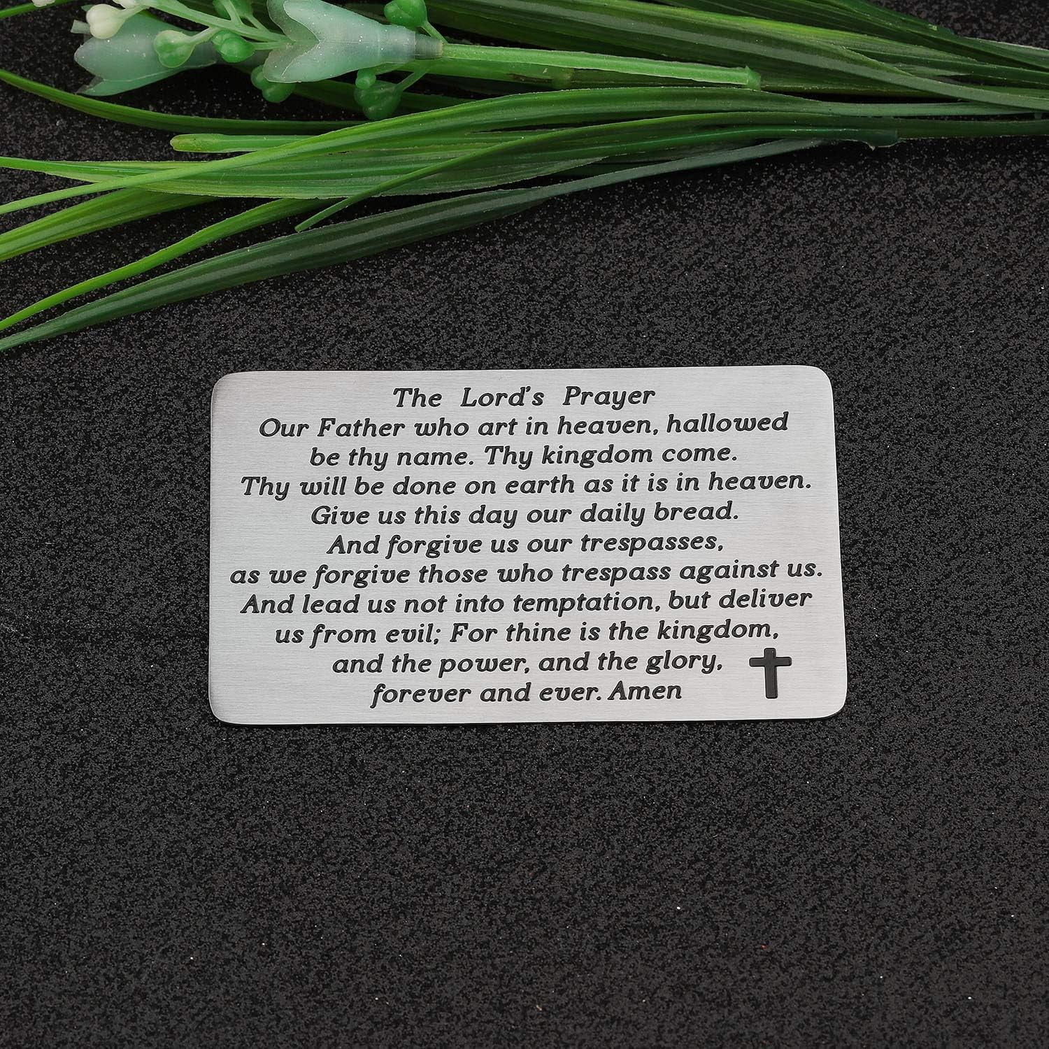 TRAHOO-The Lord's Prayer Engraved Wallet Card Bible Verse Wallet Insert ...