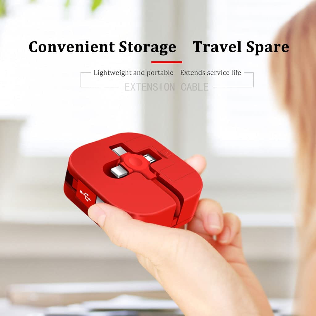 TRAHOO-Three in One Retractable Charging Cable Roll, Fast Data ...