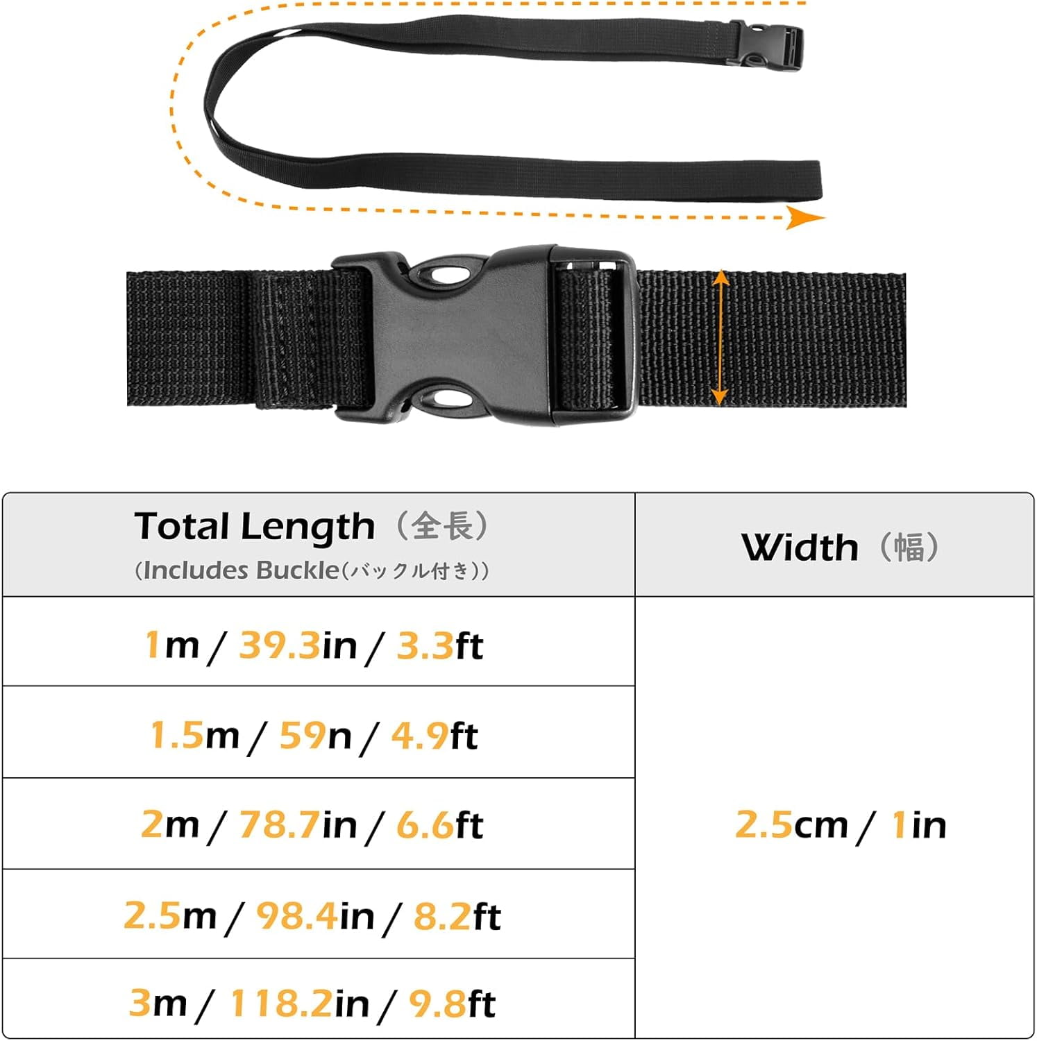 TRAHOO-Tie Down Straps Buckle Lashing Strap Luggage Belt for Suitcase ...