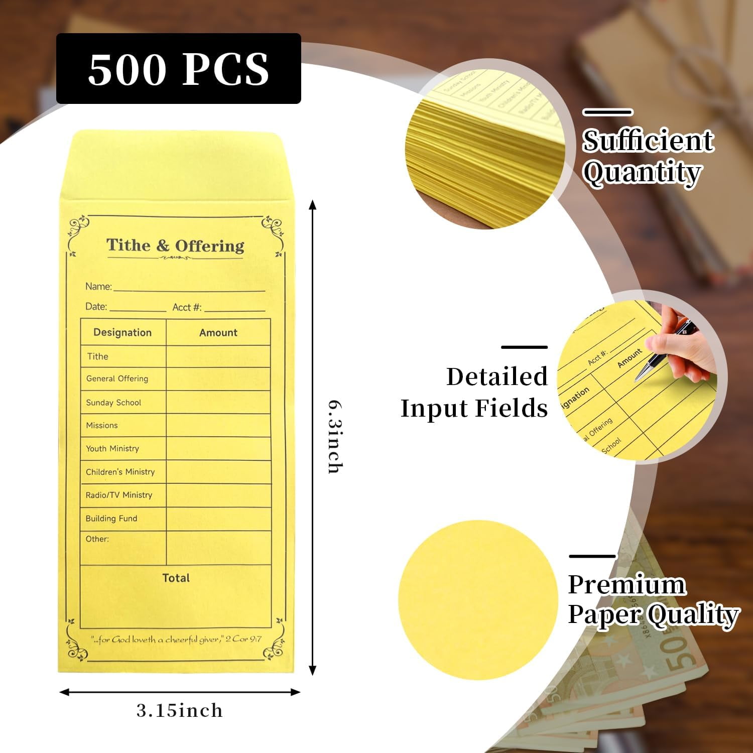 TRAHOO-Tithe and Offering Envelops for Church: 500 Pcs Church Offering ...