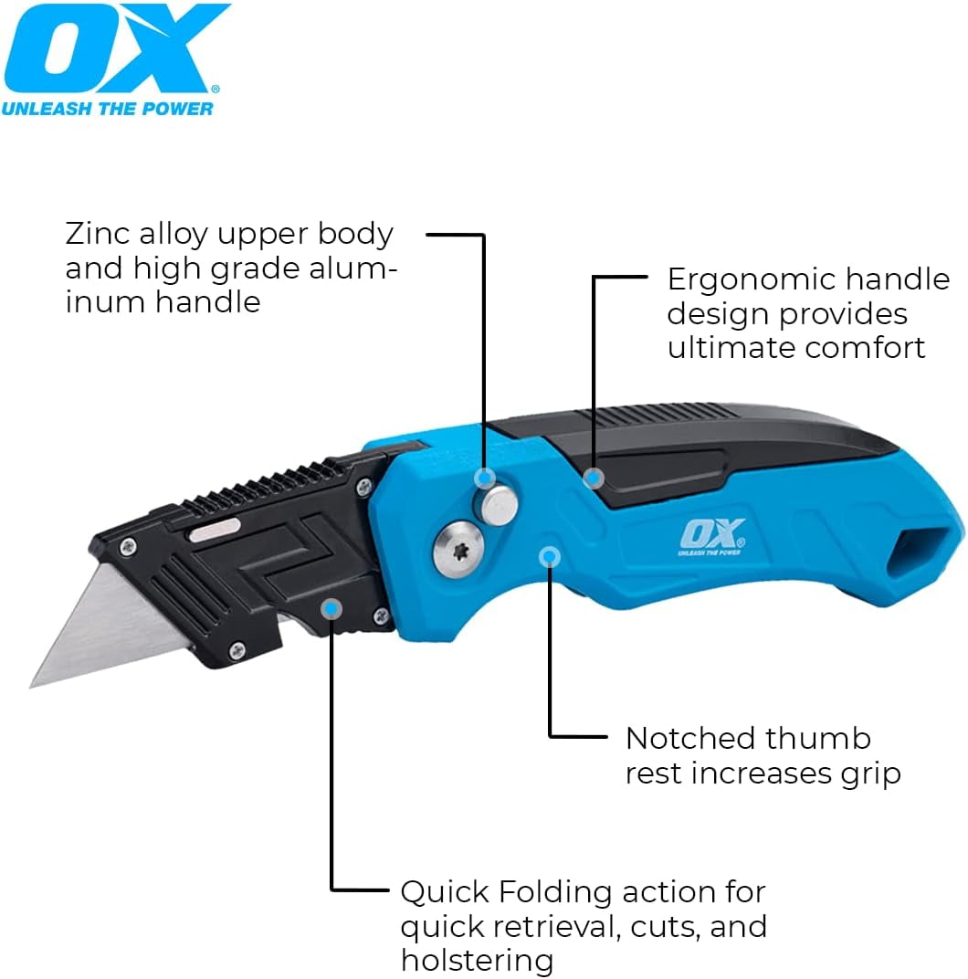 TRAHOO-Tools Pro Heavy Duty Fixed Blade Folding Knife w/Easy Change ...